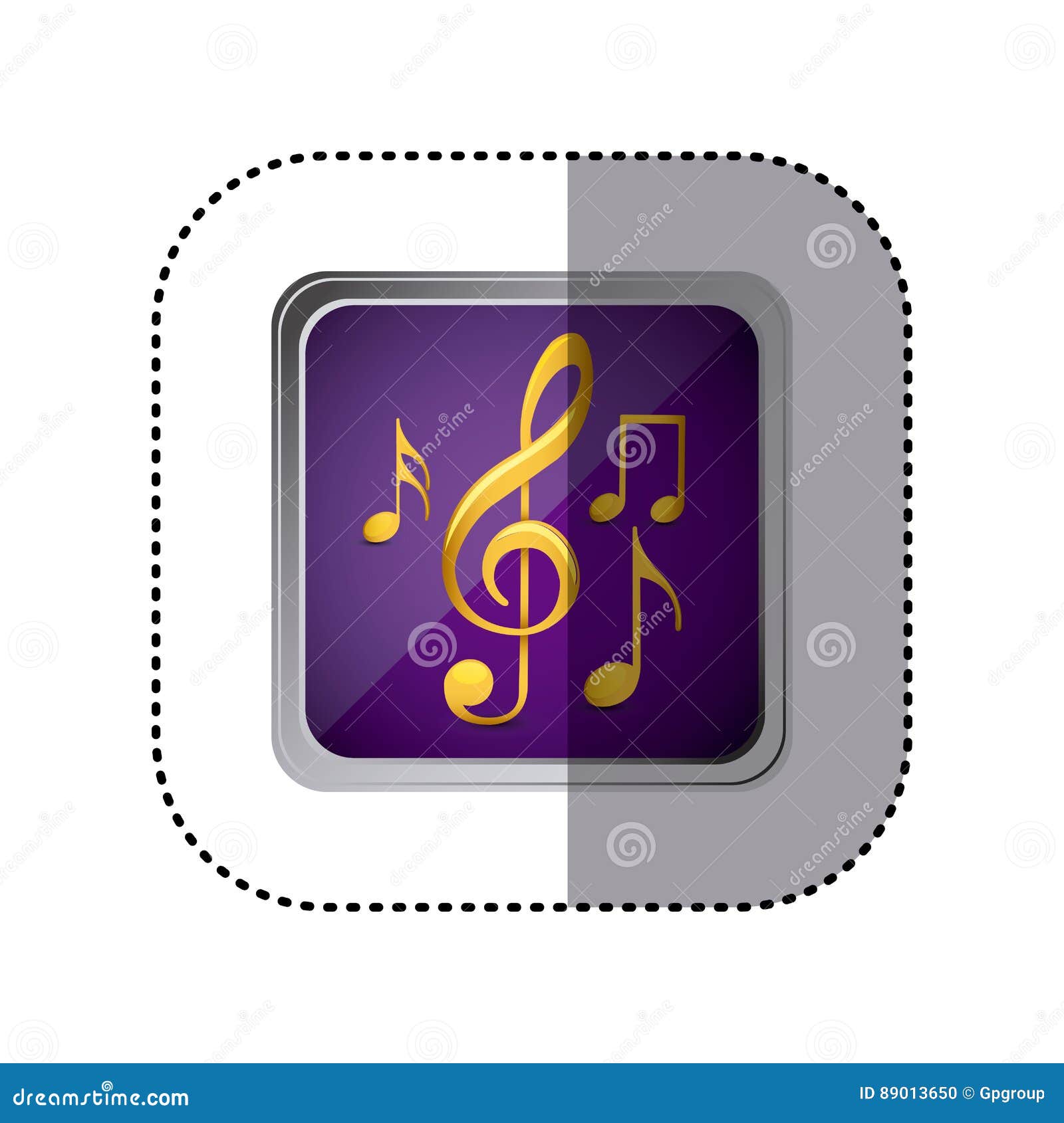 Purple Emblem Musical Notes Stock Illustration - Illustration of ...