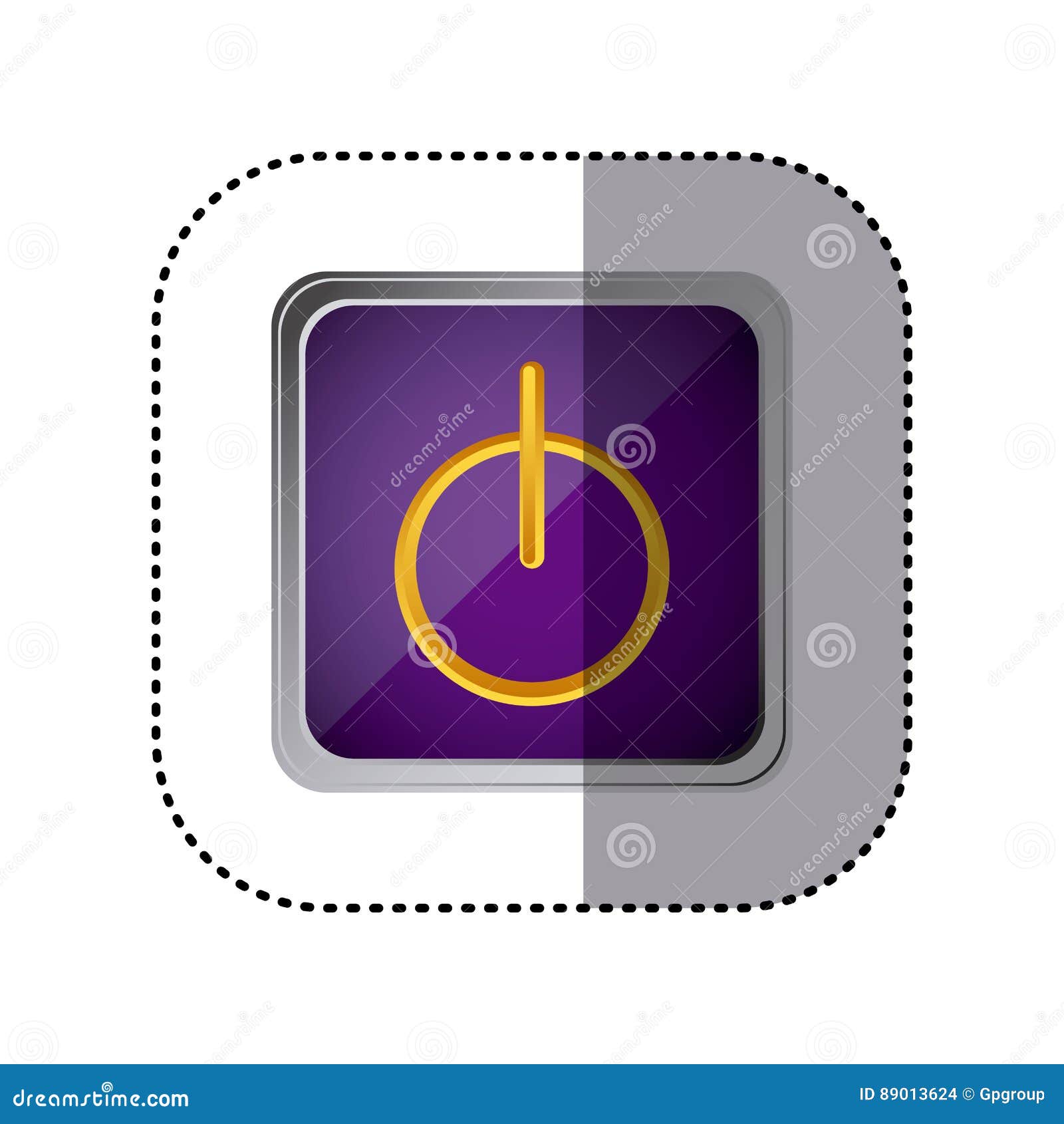 Purple emblem power button stock illustration. Illustration of design ...