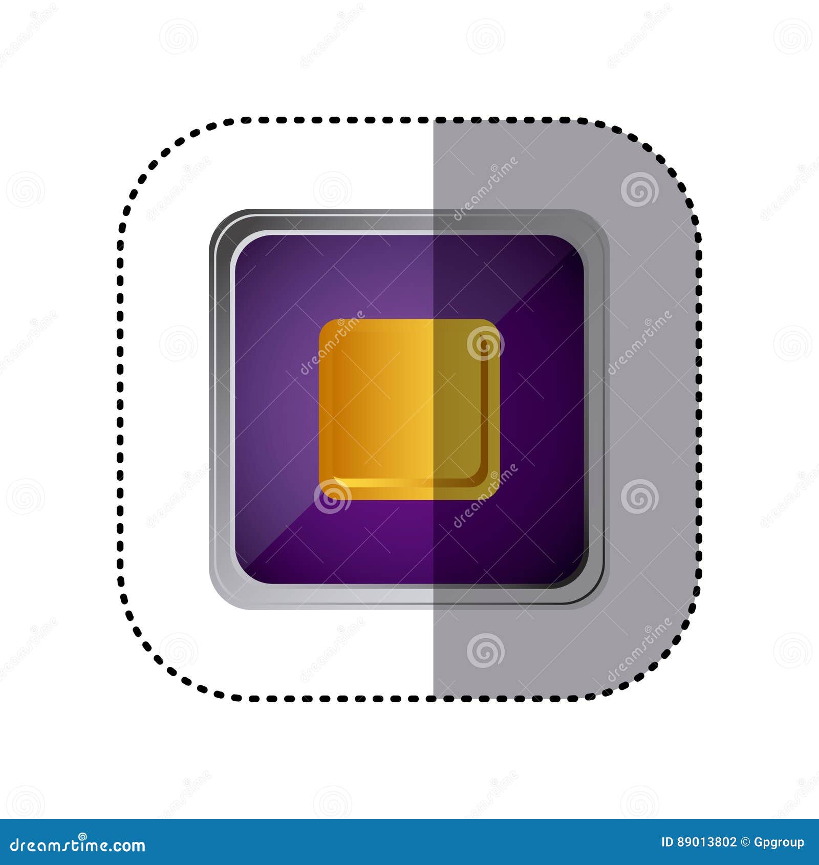 Purple emblem stop button stock illustration. Illustration of element ...