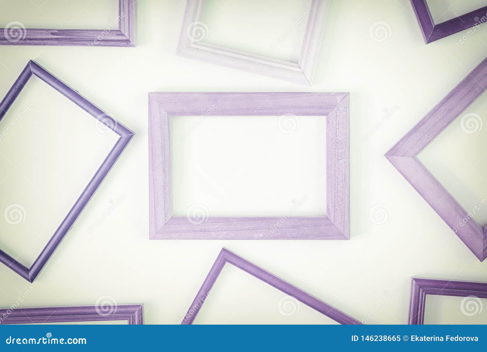 Purple Empty Frames Laid Out on a White Background. Layout for the ...