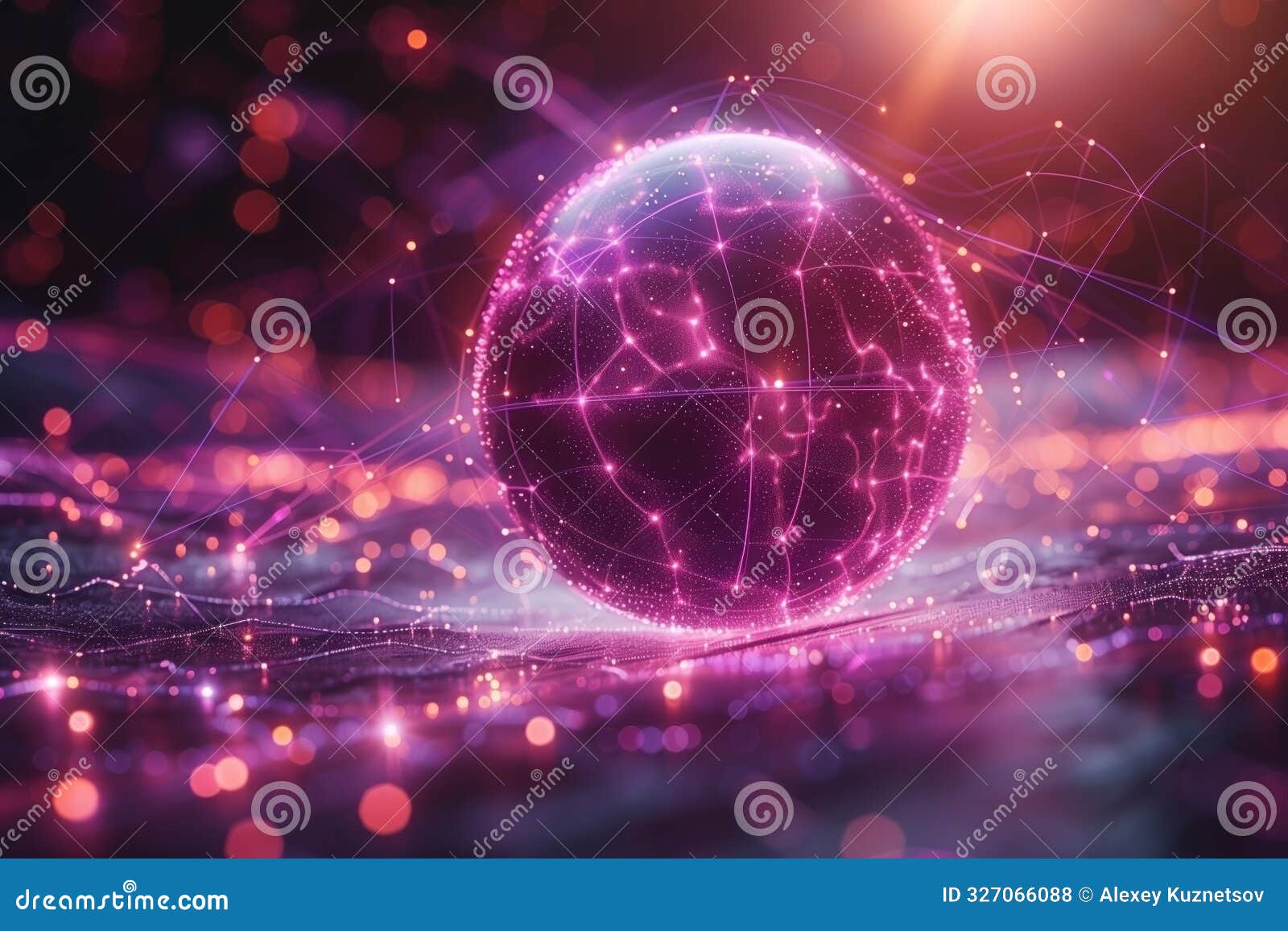 Purple Energy Sphere With Electric Discharges, Plasma Ball With ...