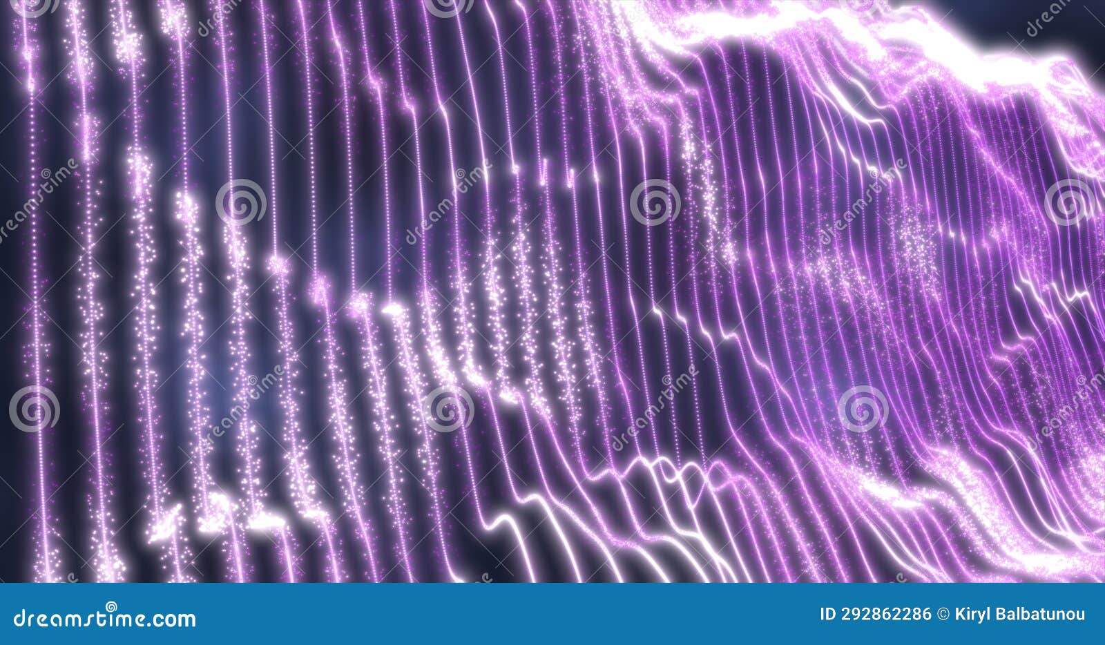 Purple Energy Waves from Particles Glowing Bright Magical Abstract ...