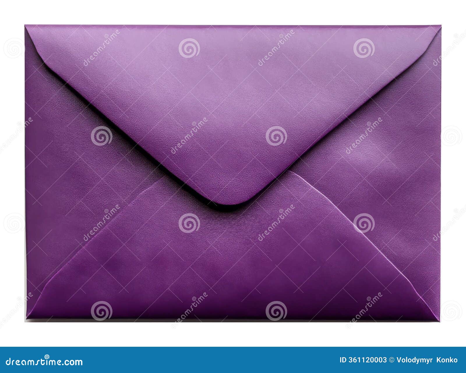 Purple Envelope with Textured Surface, Isolated on White. Stationery ...