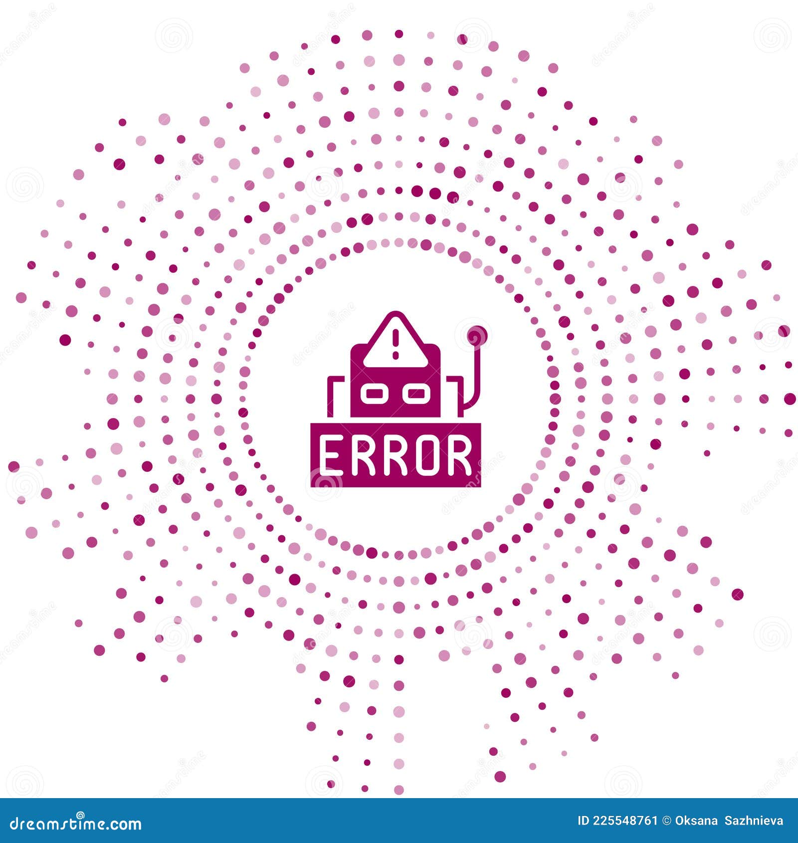 Purple Error in the Operation Program of the Robot Icon Isolated on ...