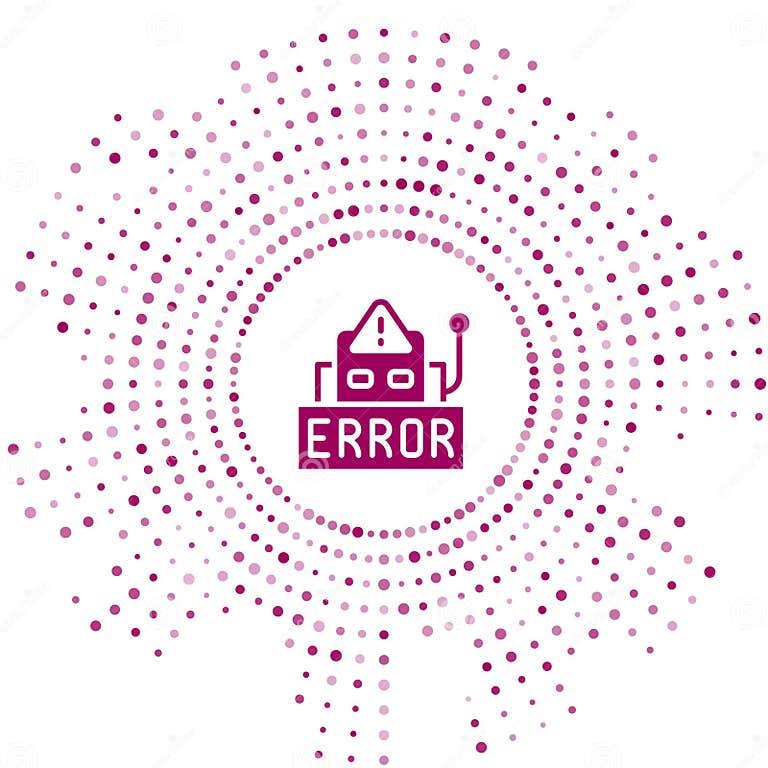 Purple Error in the Operation Program of the Robot Icon Isolated on ...