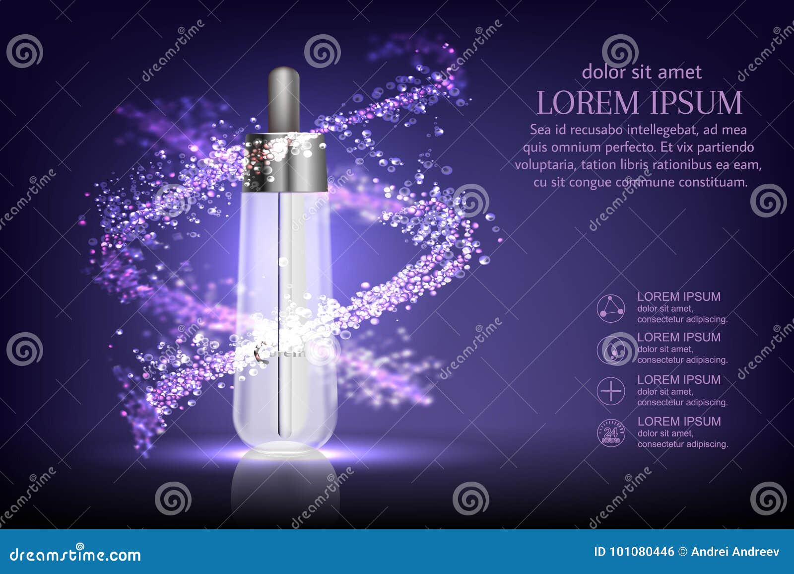 Purple Essence Repair with Helical Structure and a Bottle of Drops ...