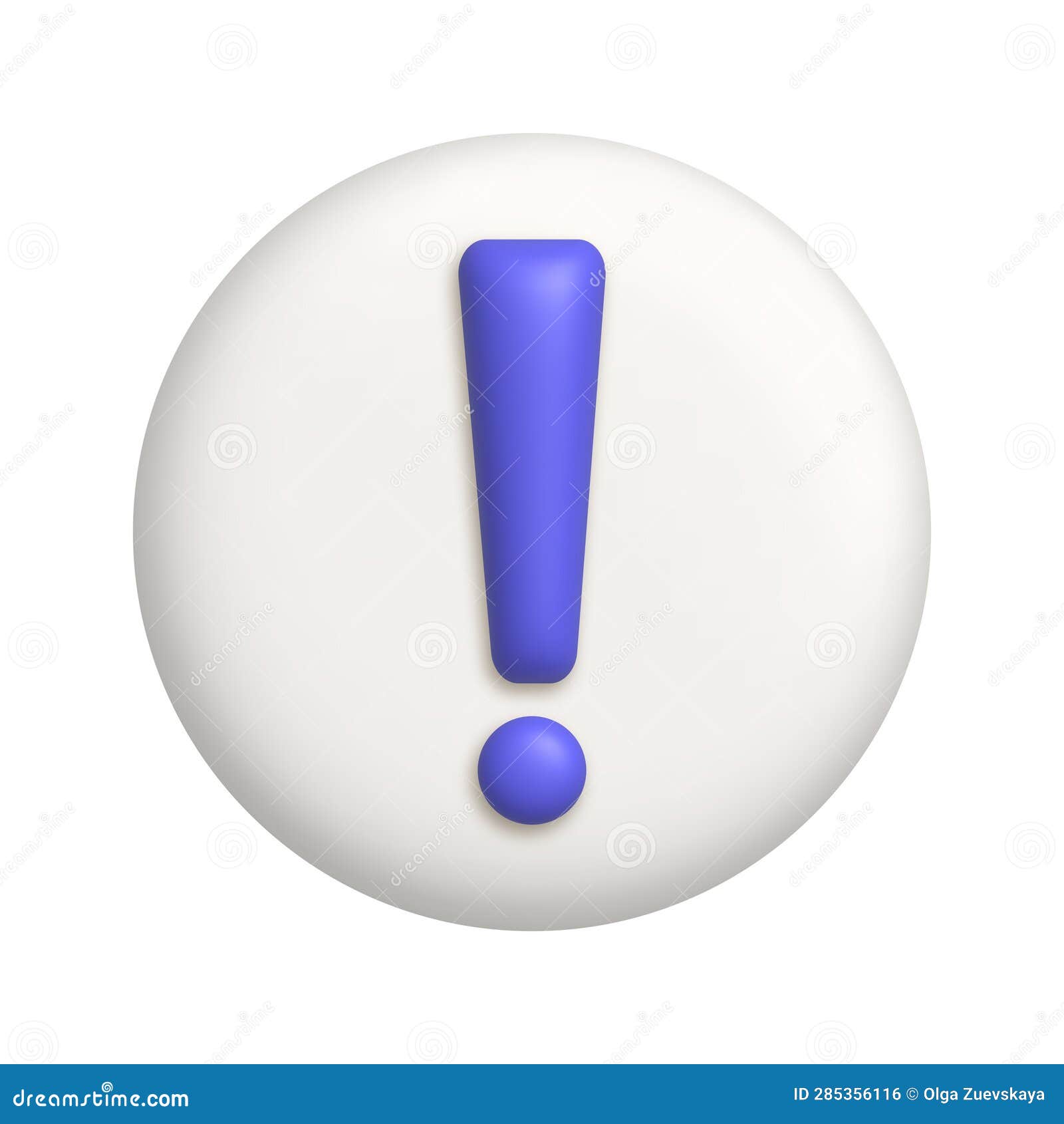 Purple Exclamation Mark Symbol on a White Button. Attention or Caution ...