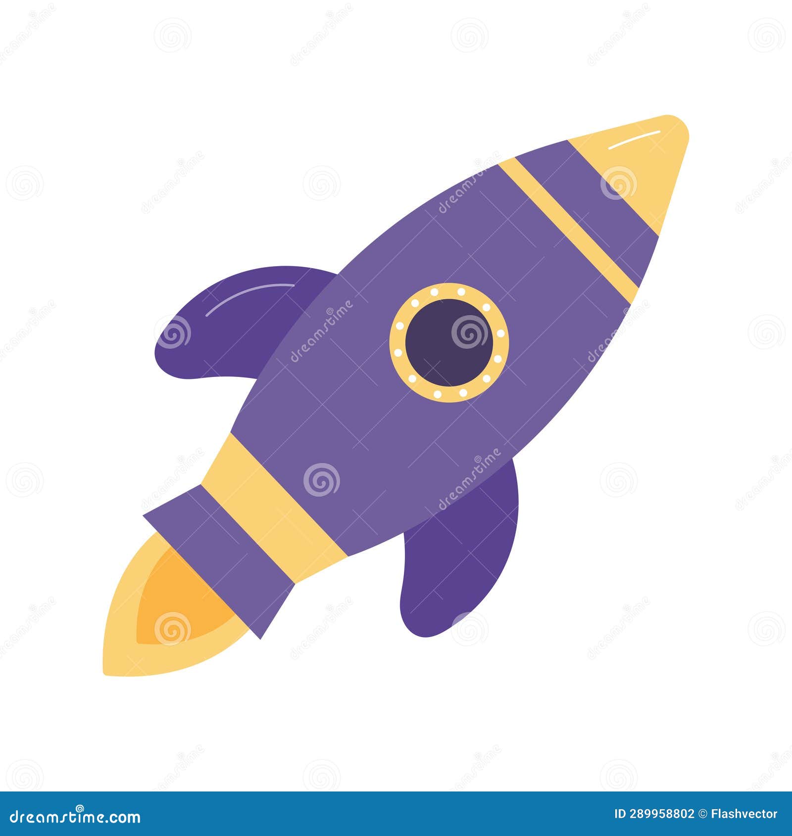 Purple Exploring Space Rocket Stock Illustration - Illustration of ...