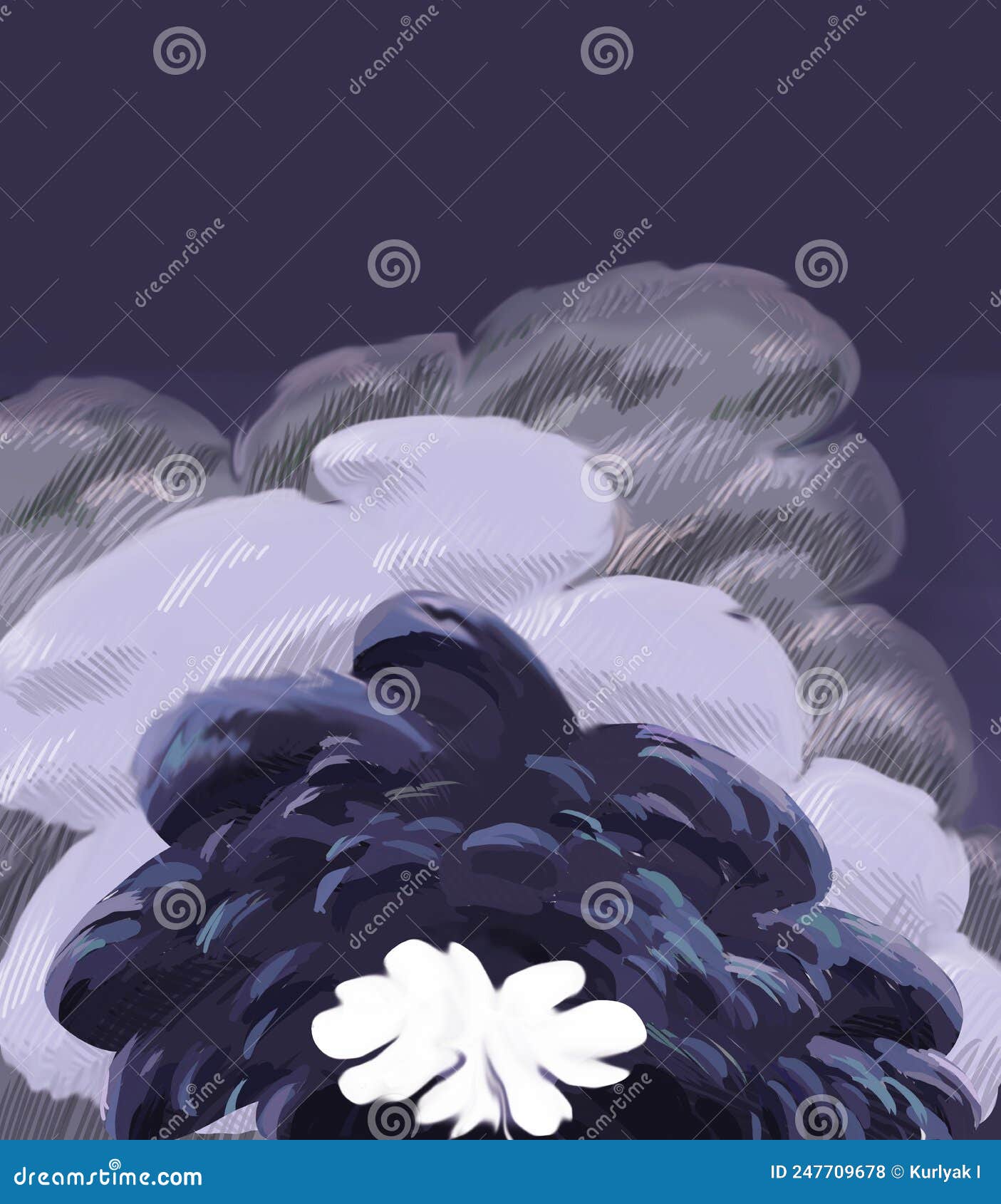 Purple Explosion in Cartoon Style Stock Illustration - Illustration of ...