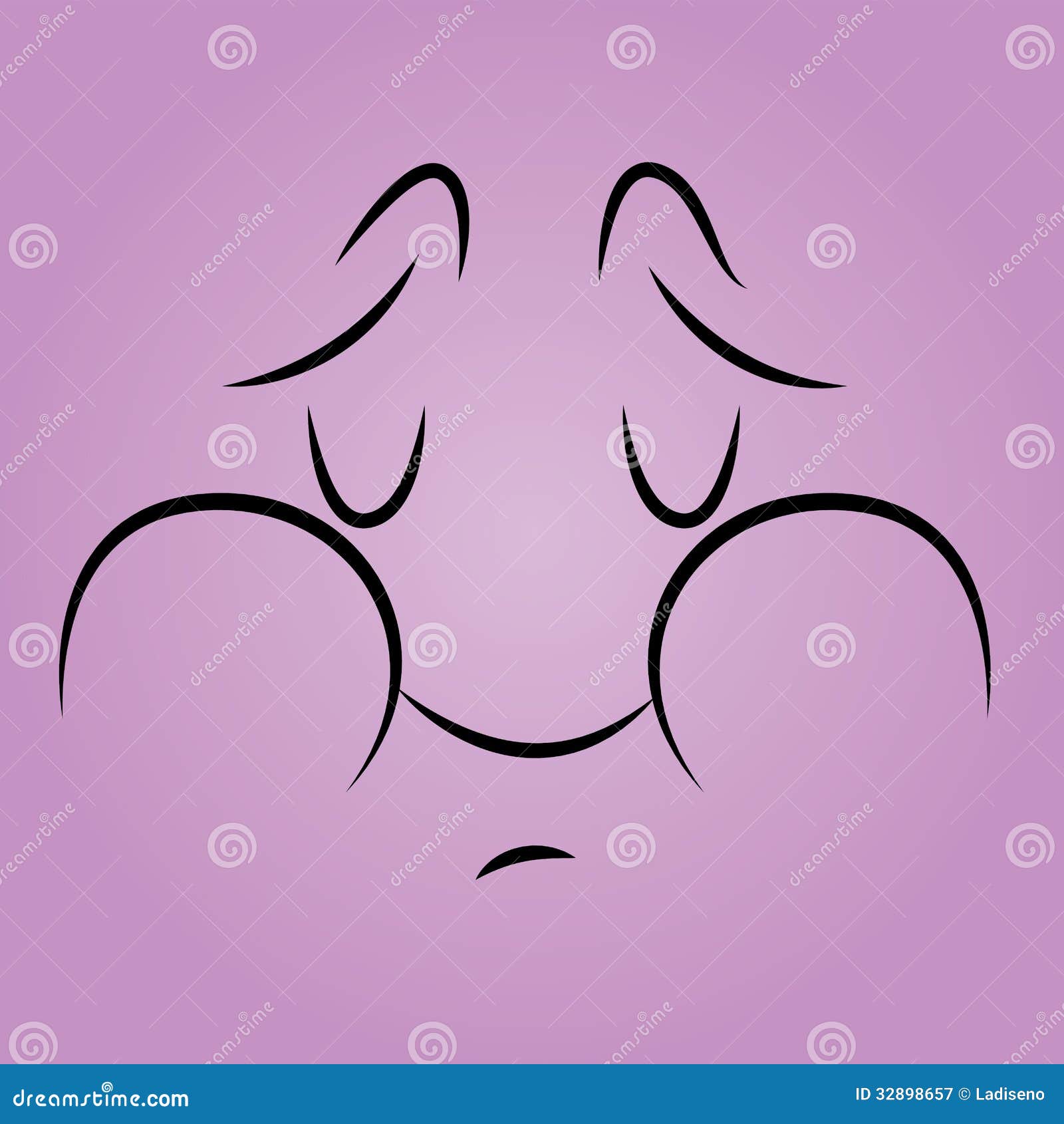 Purple face stock vector. Illustration of head, mood - 32898657