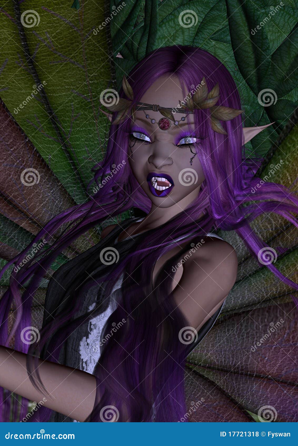 Purple Fairy stock illustration. Illustration of flowers - 17721318