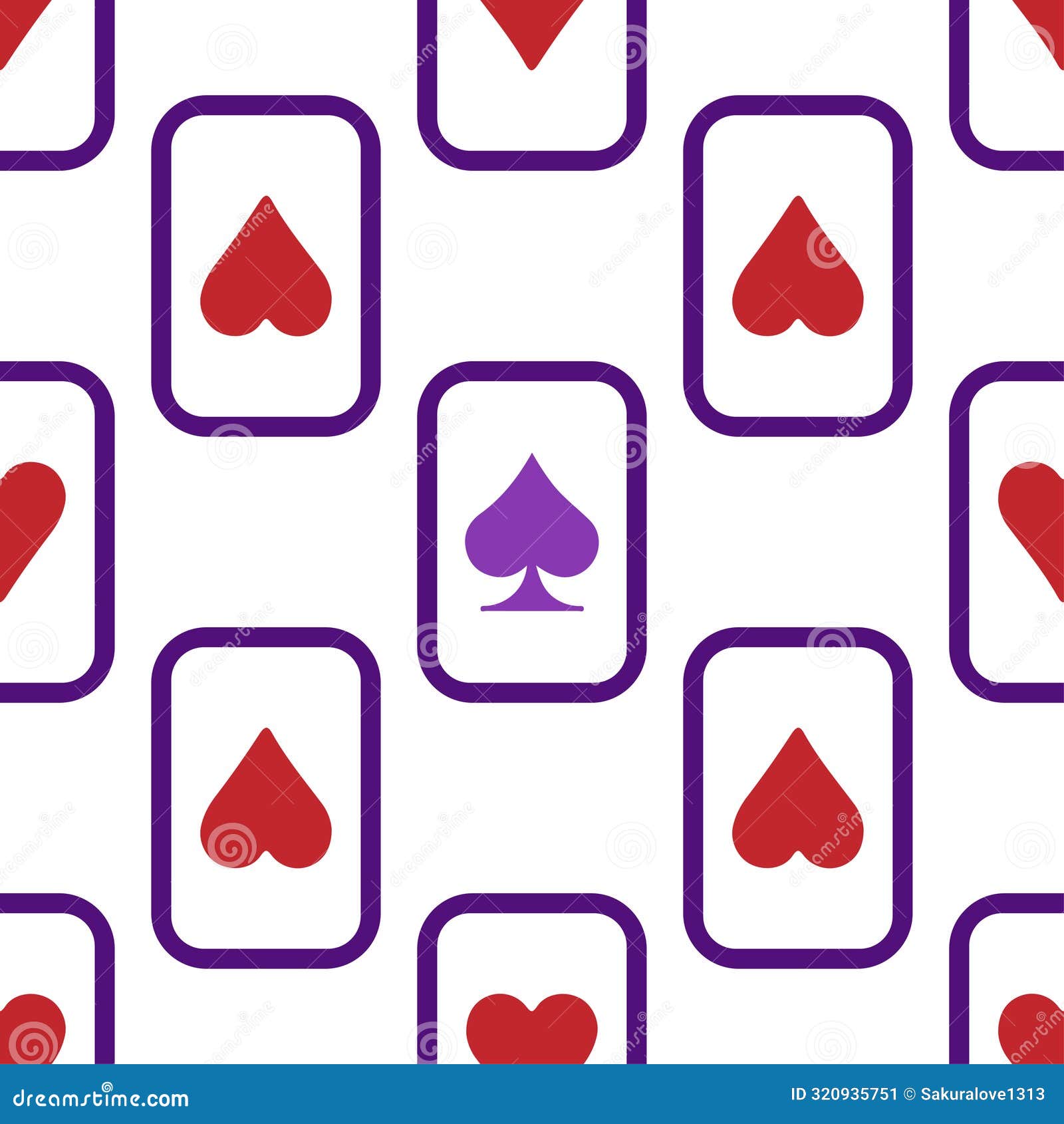 Purple Falling Playing Cards Seamless Pattern. Poker and Wonderland ...