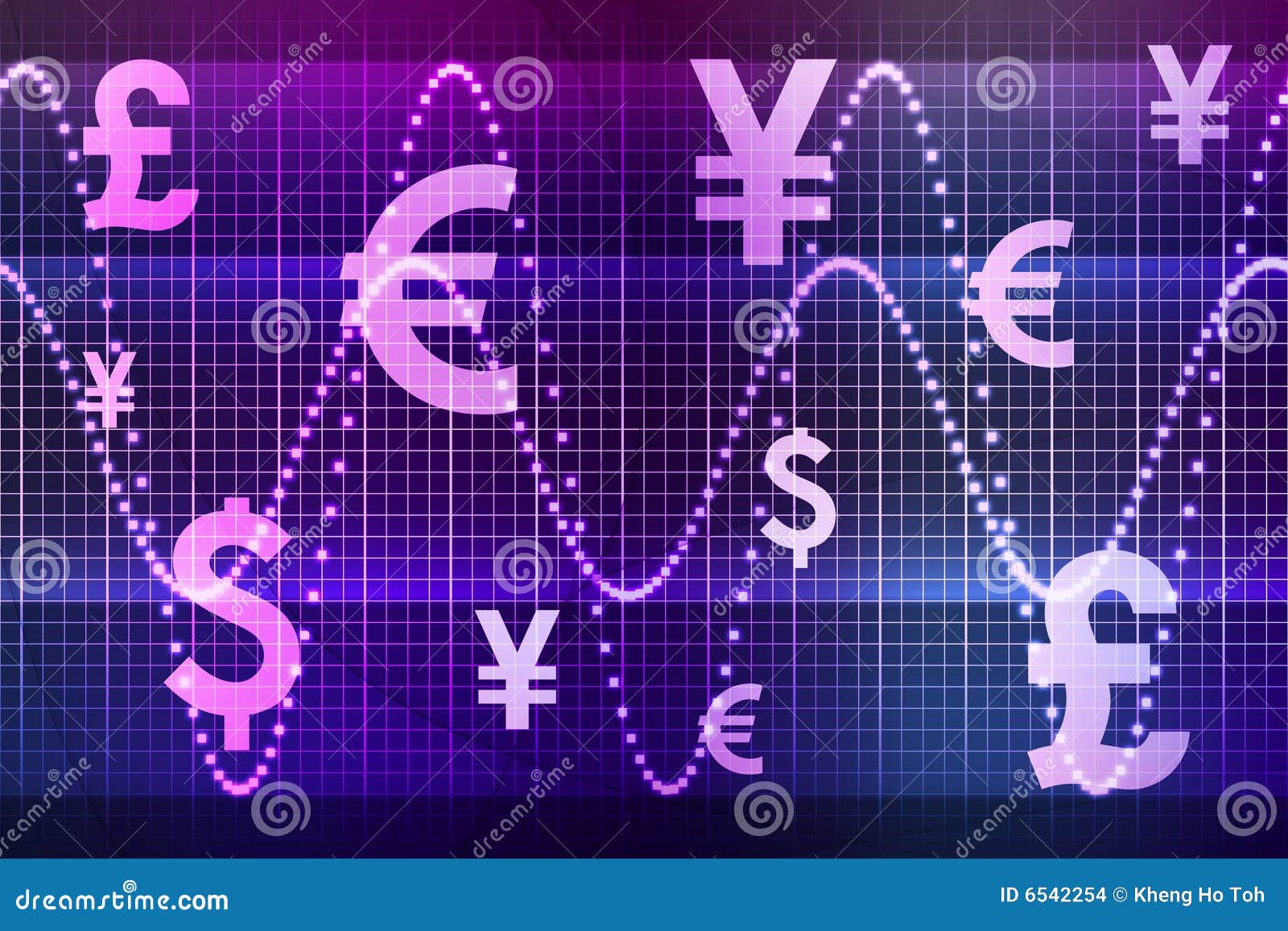 Purple Financial Sector Global Currencies Stock Illustration ...