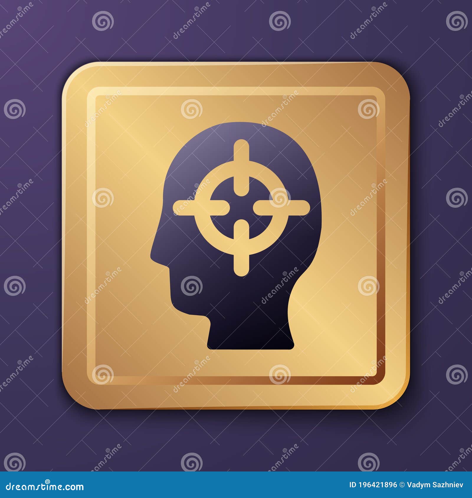 Purple Finding a Problem in Psychology Icon Isolated on Purple ...