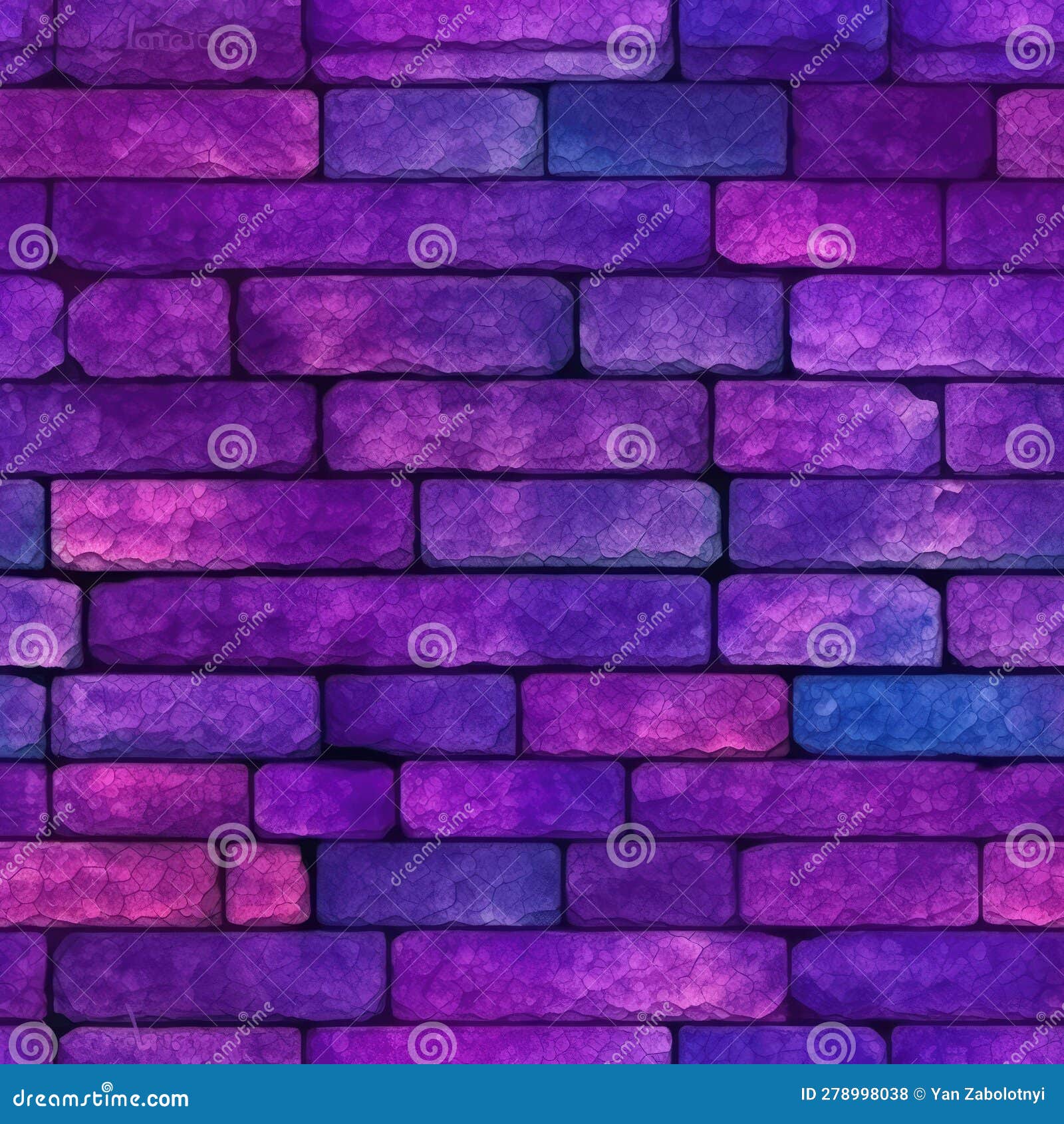 Purple Fire Beautiful Brick Wall Texture. Tile Seamless Background ...