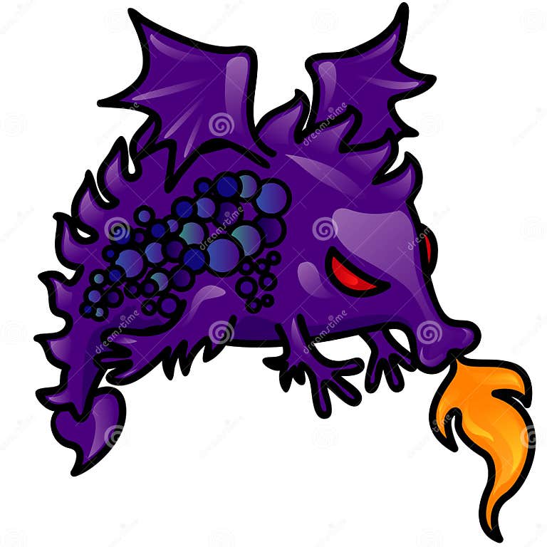 Purple Fire-breathing Dragon Stock Vector - Illustration of animal ...