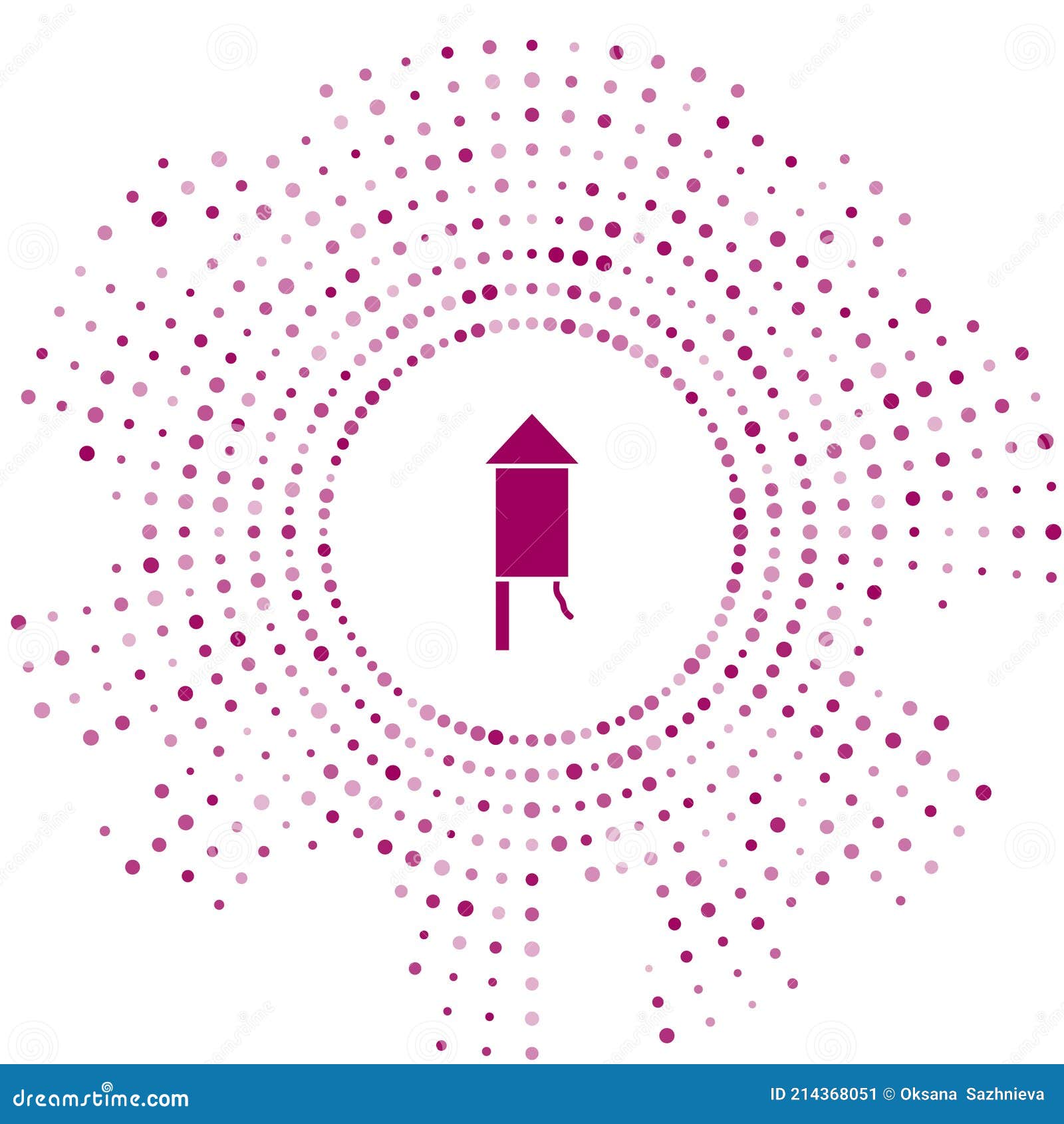 Purple Firework Rocket Icon Isolated on White Background. Concept of ...