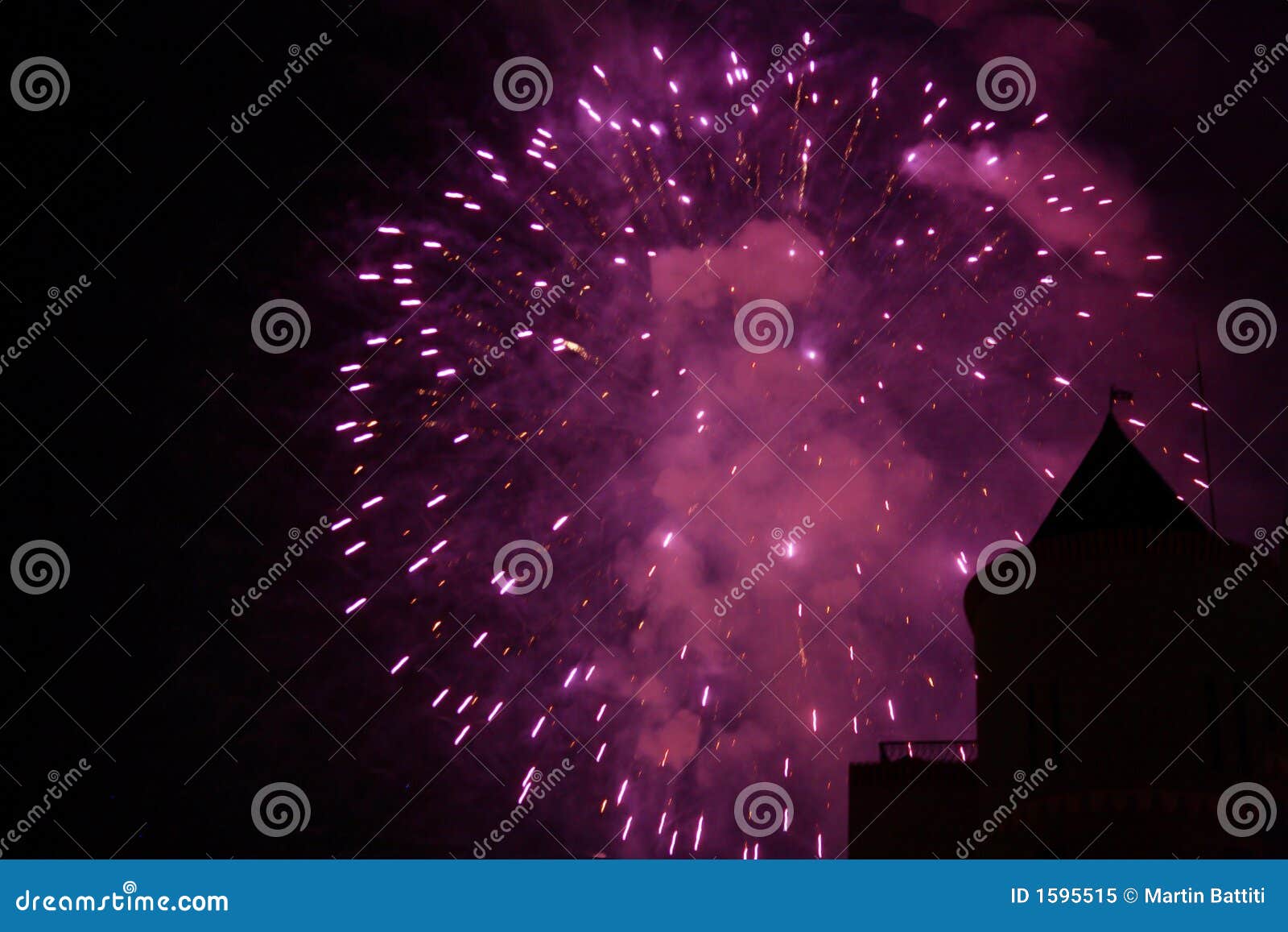 Purple Fireworks stock image. Image of explode, illumination - 1595515