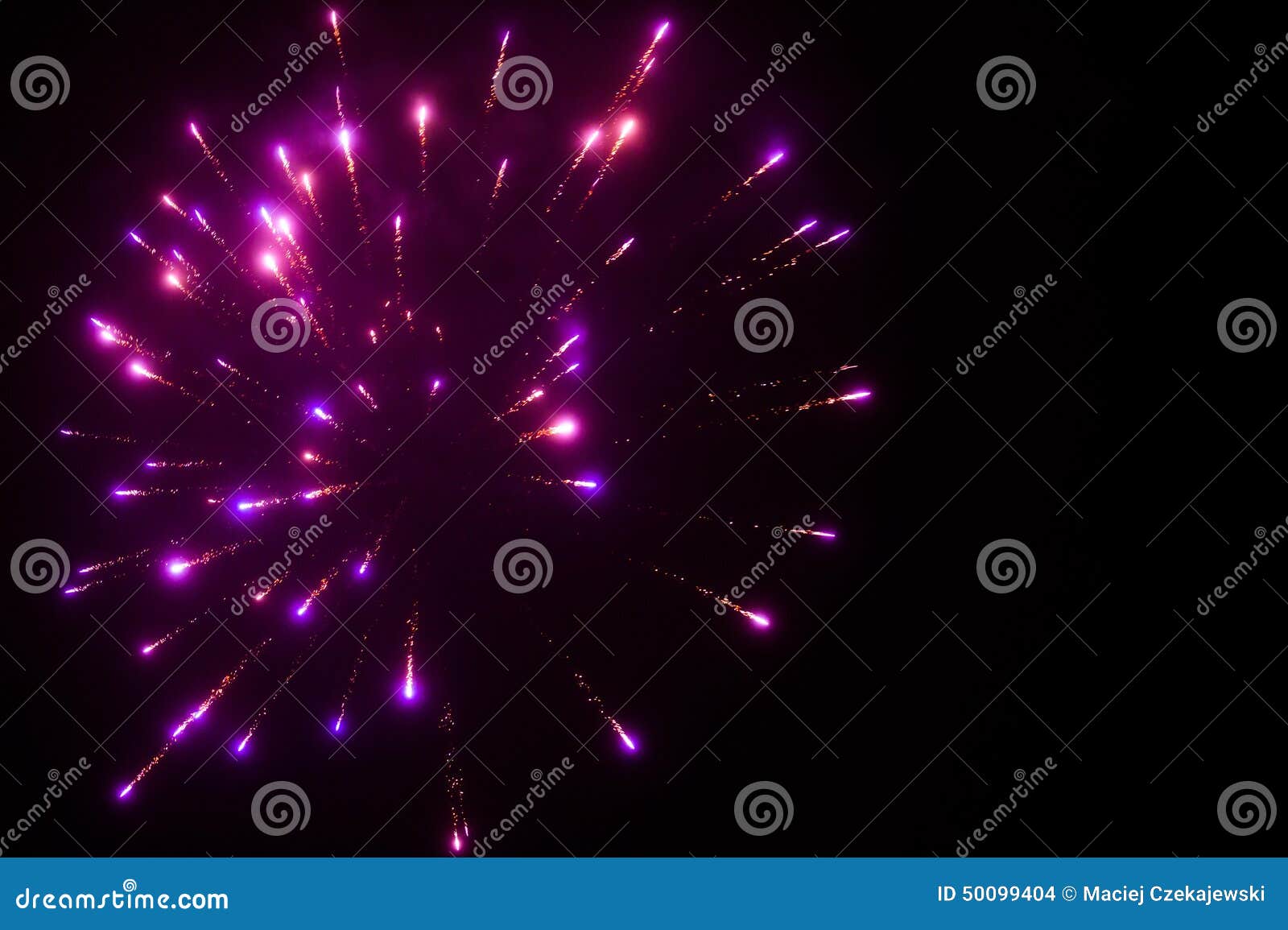 Purple Fireworks On Dark Sky Background. Background And Texture Royalty ...