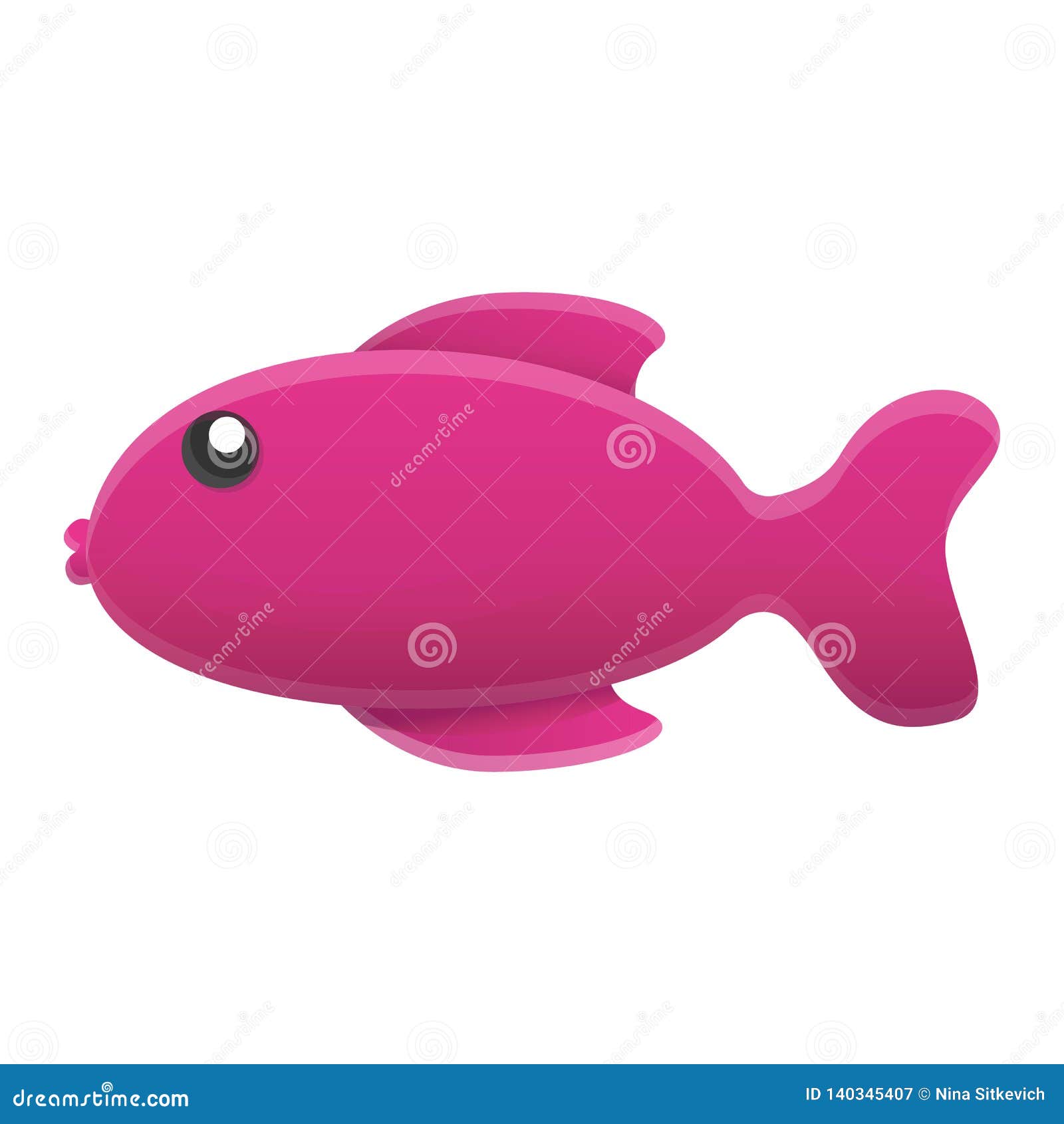 Purple Fish Icon, Cartoon Style Stock Vector - Illustration of isolated ...