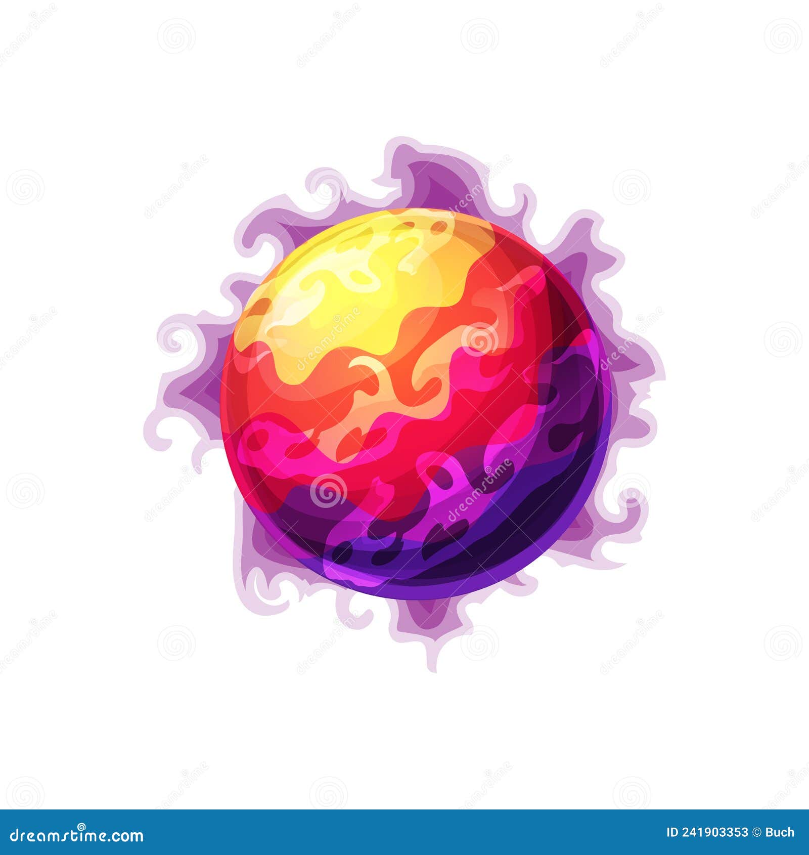 Purple Flaming Sphere, Ui Game Design Planet Ball Stock Vector ...