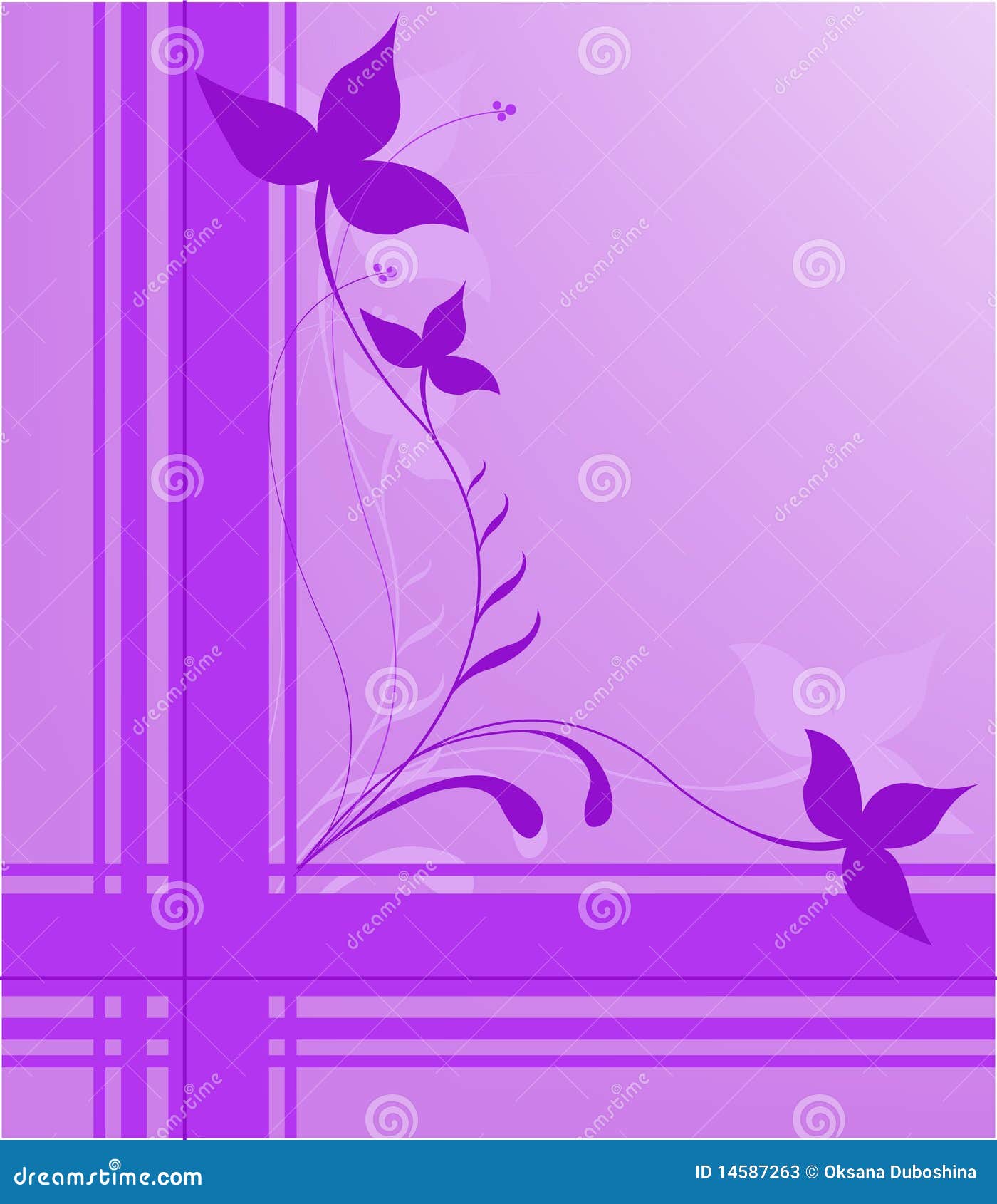 Purple floral design stock vector. Illustration of plant - 14587263