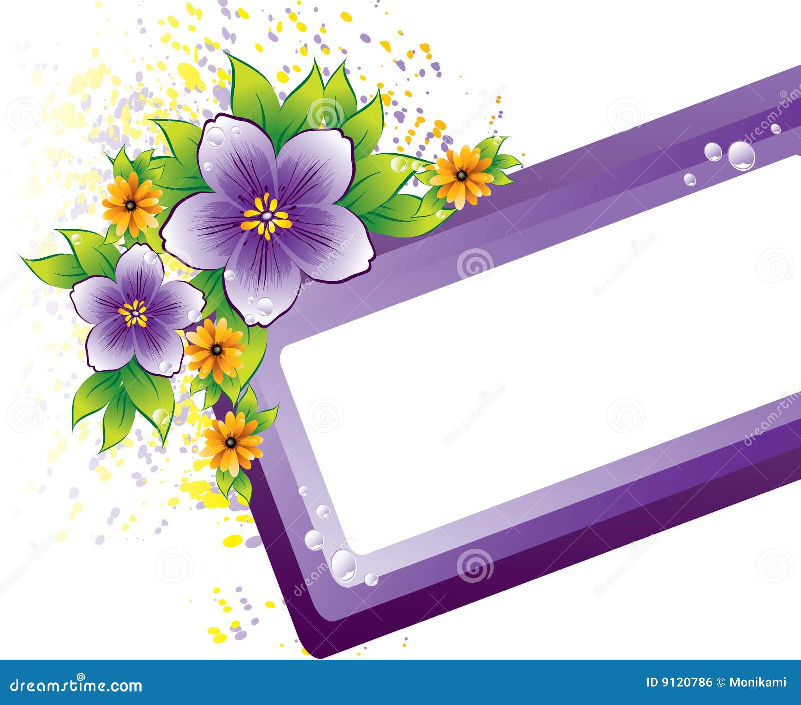 Purple Floral Frame Dew Drop Stock Illustrations – 17 Purple Floral ...