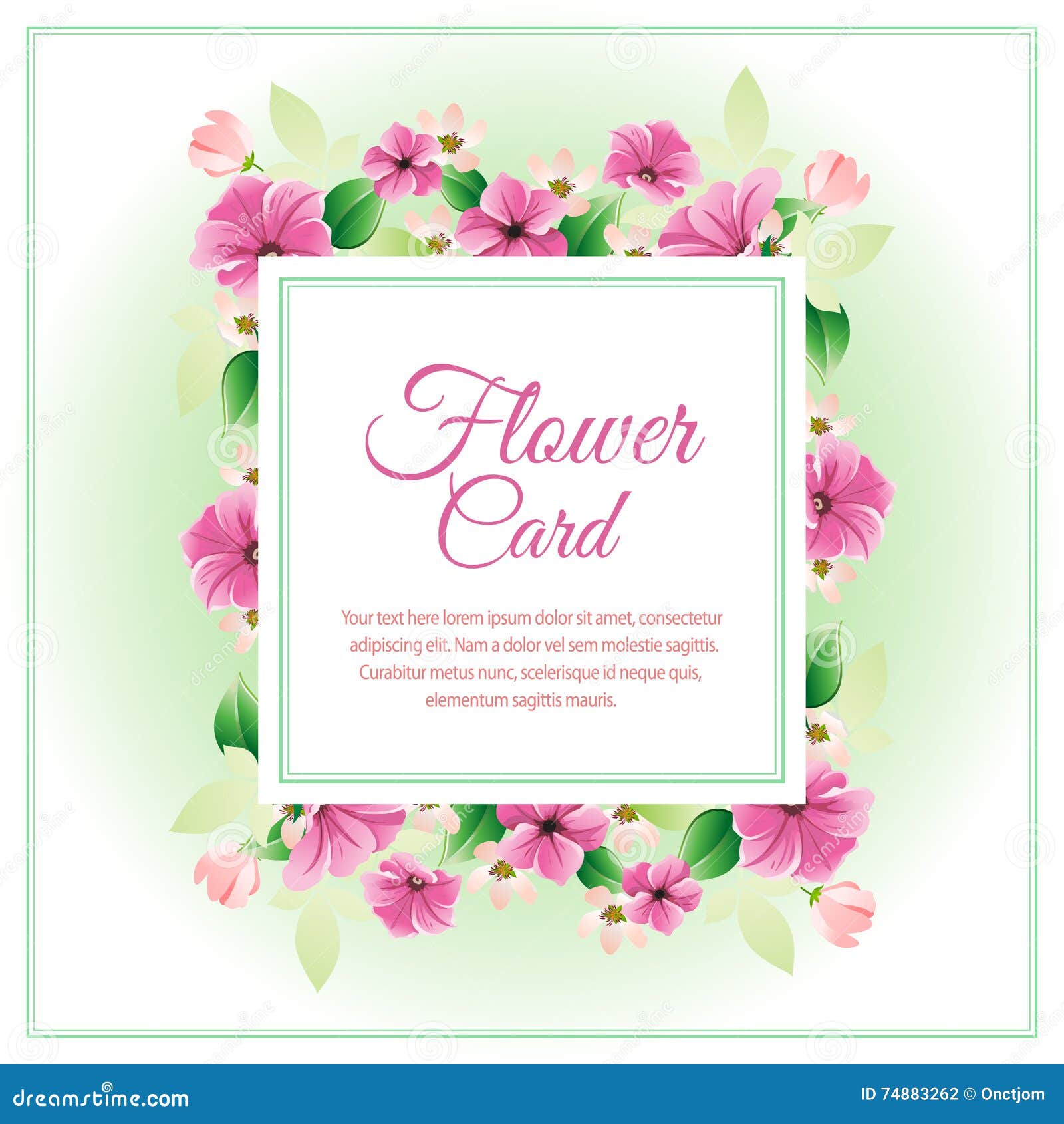 Purple flower card stock vector. Illustration of bloom - 74883262