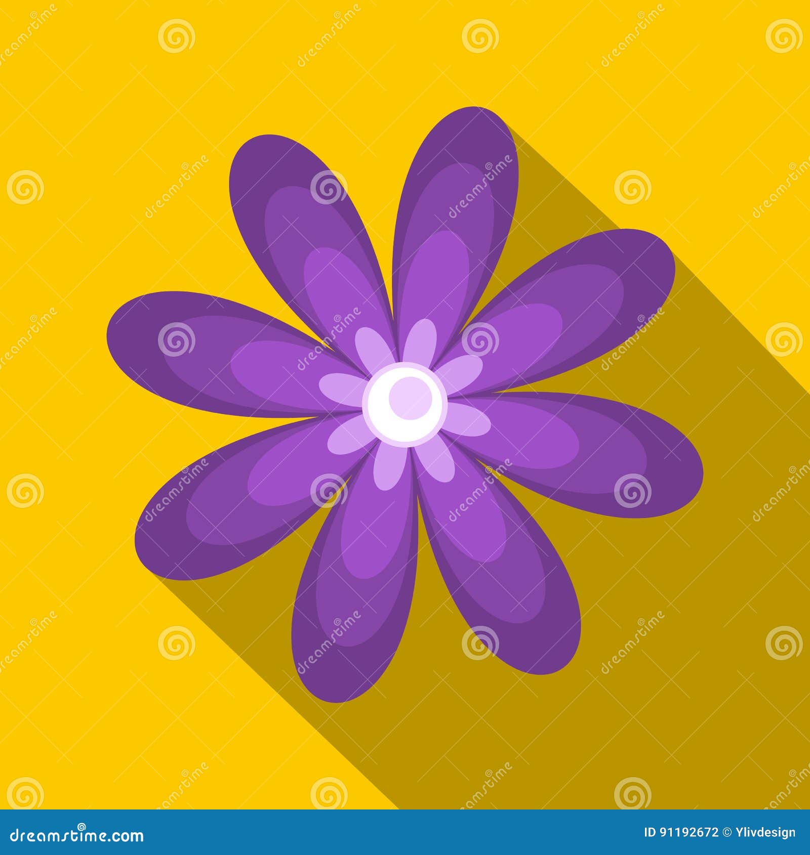 Purple Flower Icon, Flat Style Stock Vector - Illustration of ...
