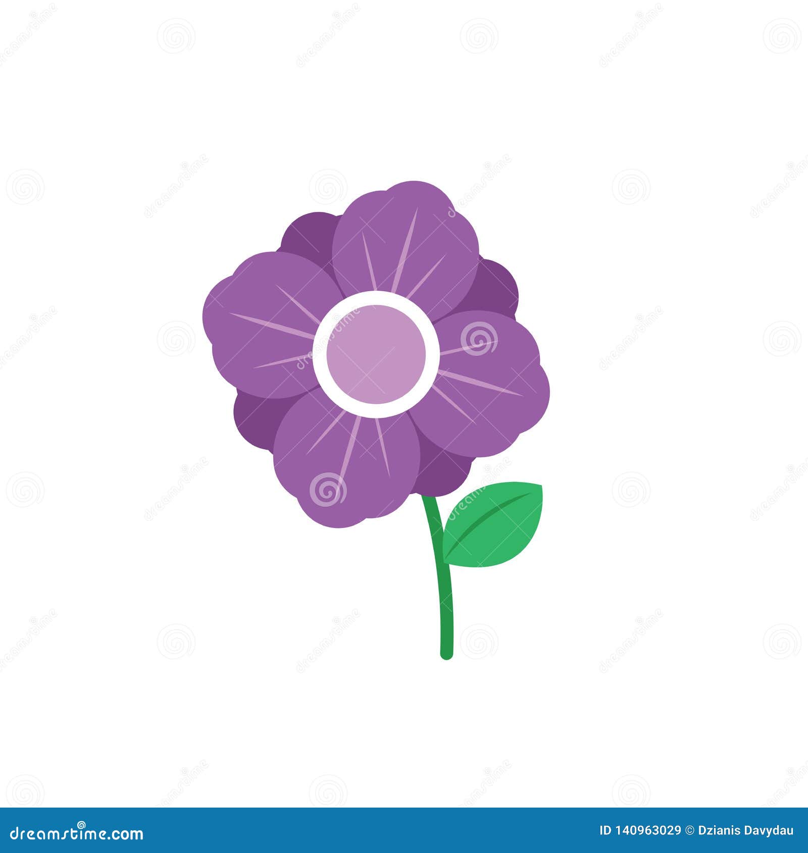 Purple flower icon stock vector. Illustration of pretty - 140963029