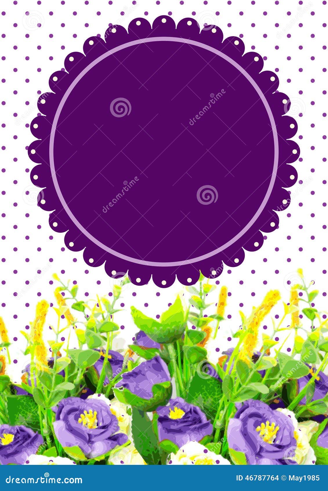 Purple Flowers Card for Invitation Illustration Stock Illustration ...
