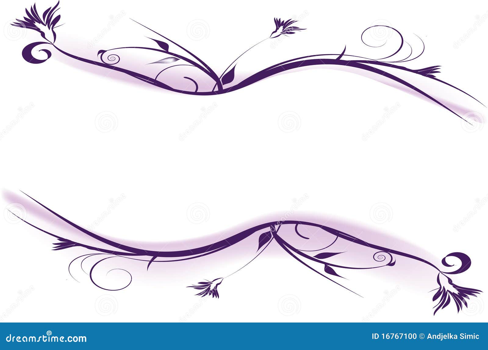 Purple Flowers Decorative Design Stock Vector - Illustration of floral ...