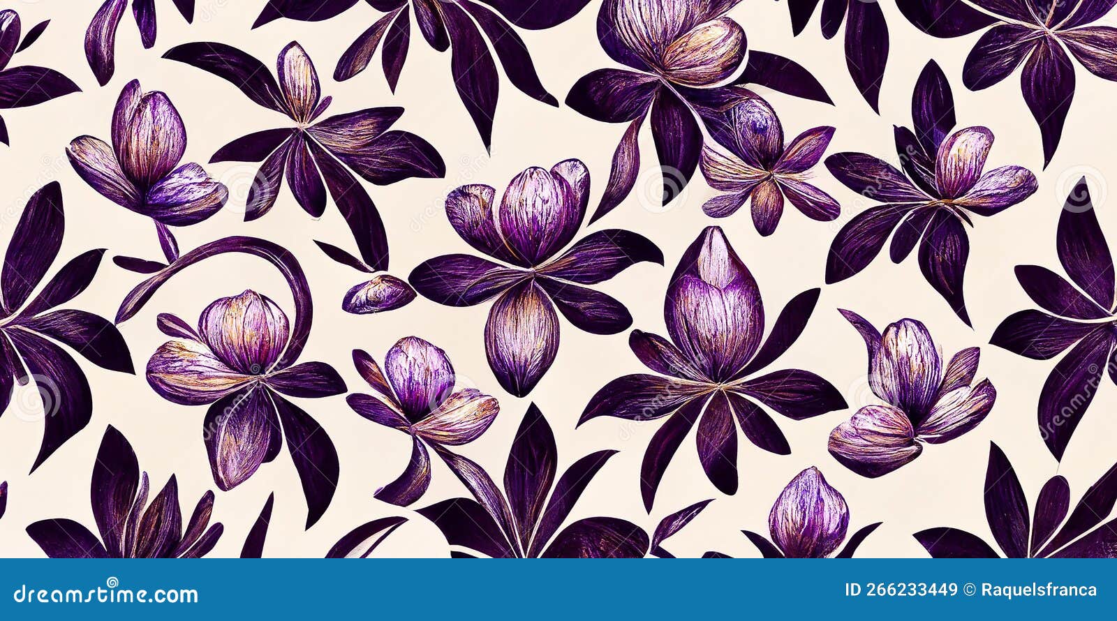 Purple Flowes Background, Seamless Pattern Stock Illustration ...