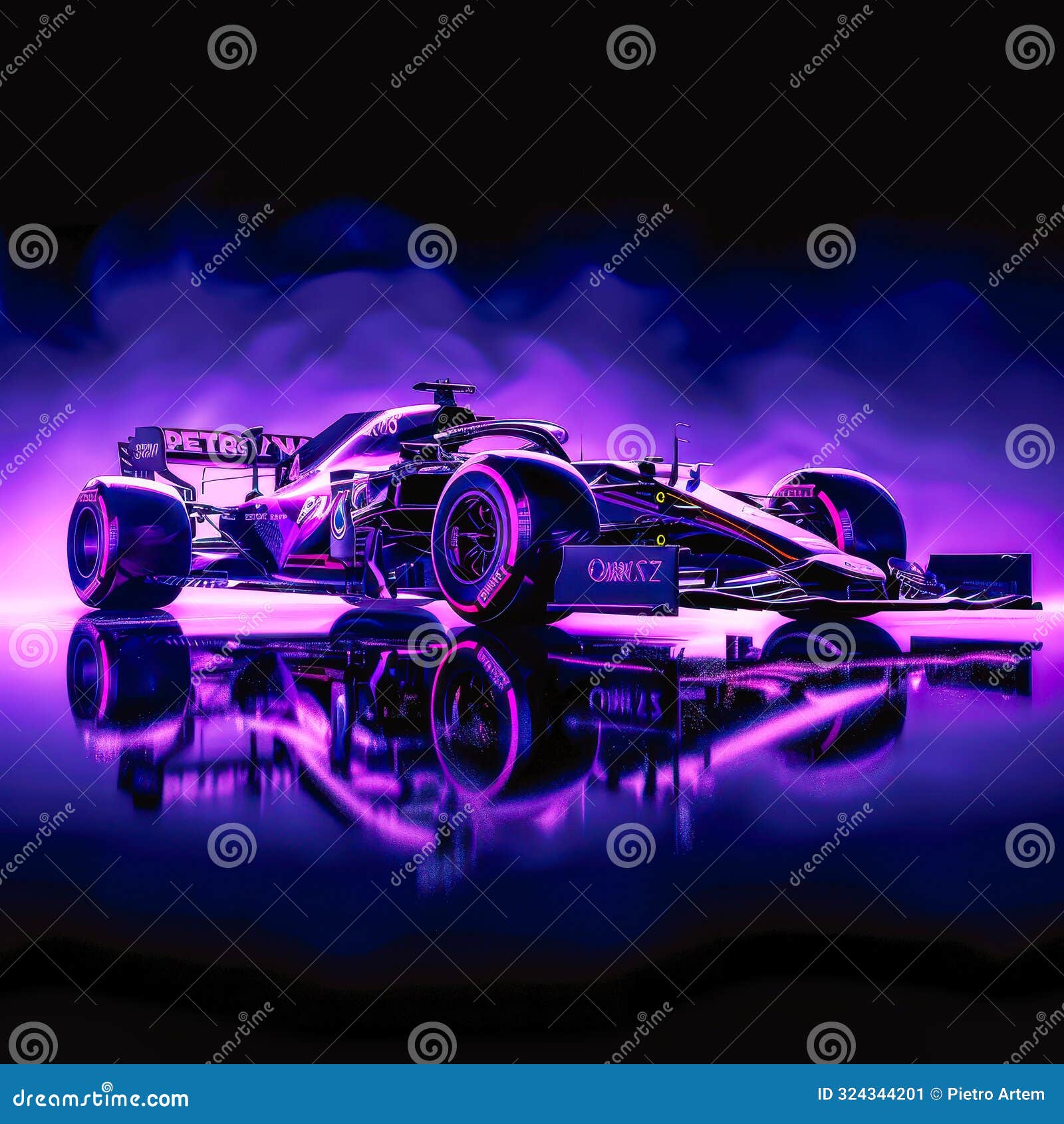 Purple Formula One Race Car Speeding on Track Stock Image - Image of ...