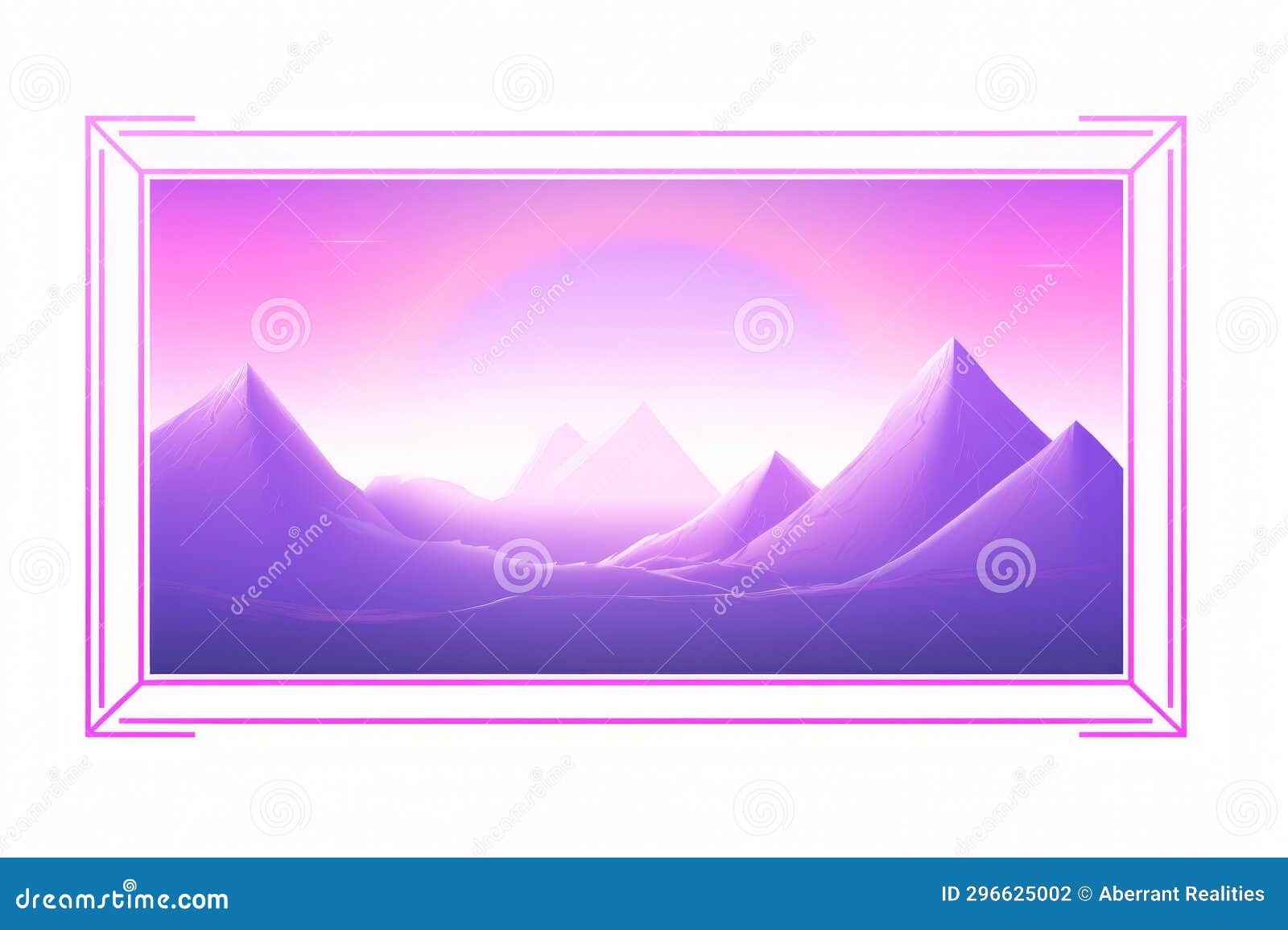 A Purple Frame with Mountains in the Background Stock Photo - Image of ...