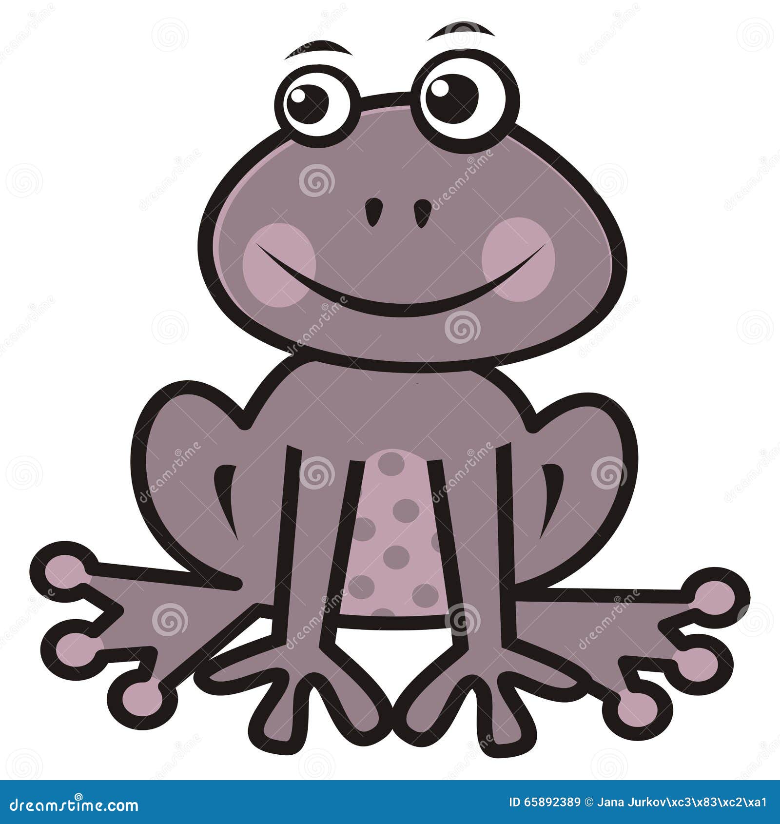 Purple Frog Head With A Sleepy Face Of Innocence. Doodle Icon Drawing ...