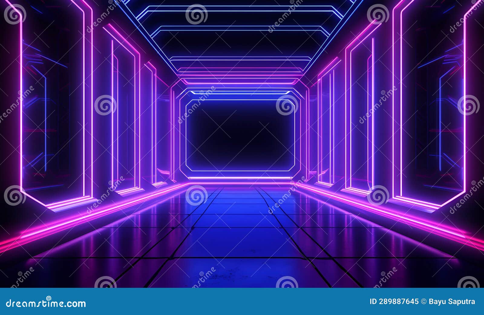Purple Futuristic Led Lamp Interior Background Royalty-Free Stock Image ...