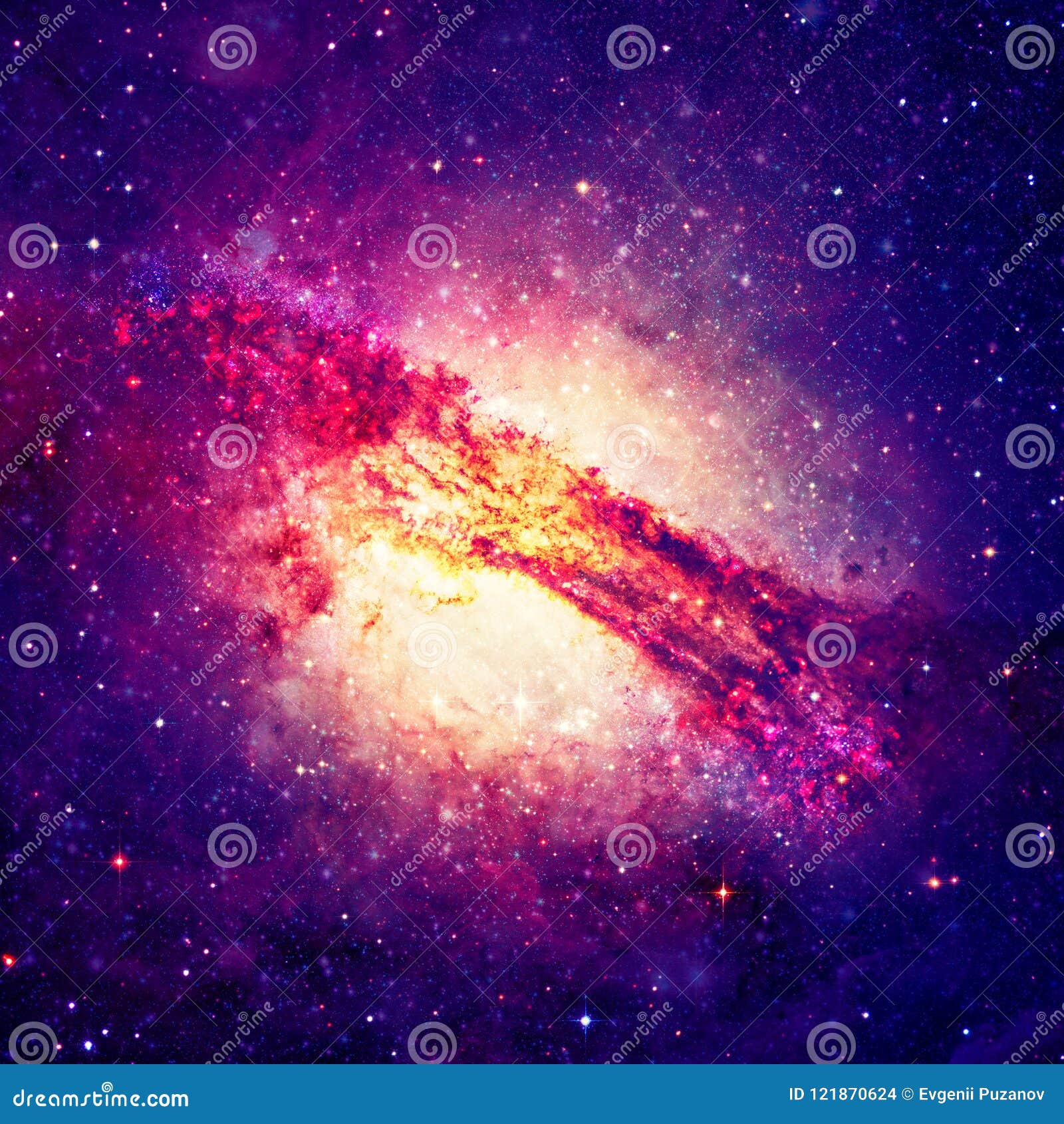 Purple Galaxy in Outer Space. Stock Photo - Image of nature, infinity ...