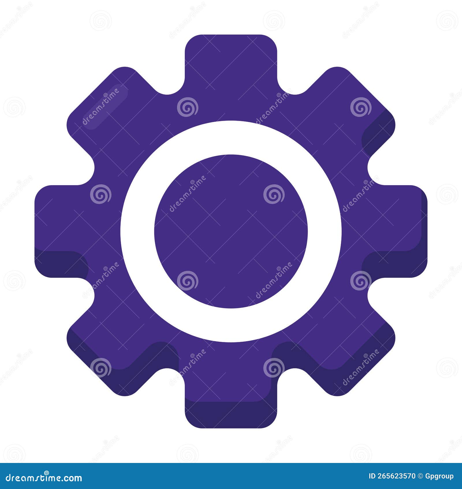 Purple gear cog stock vector. Illustration of machine - 265623570