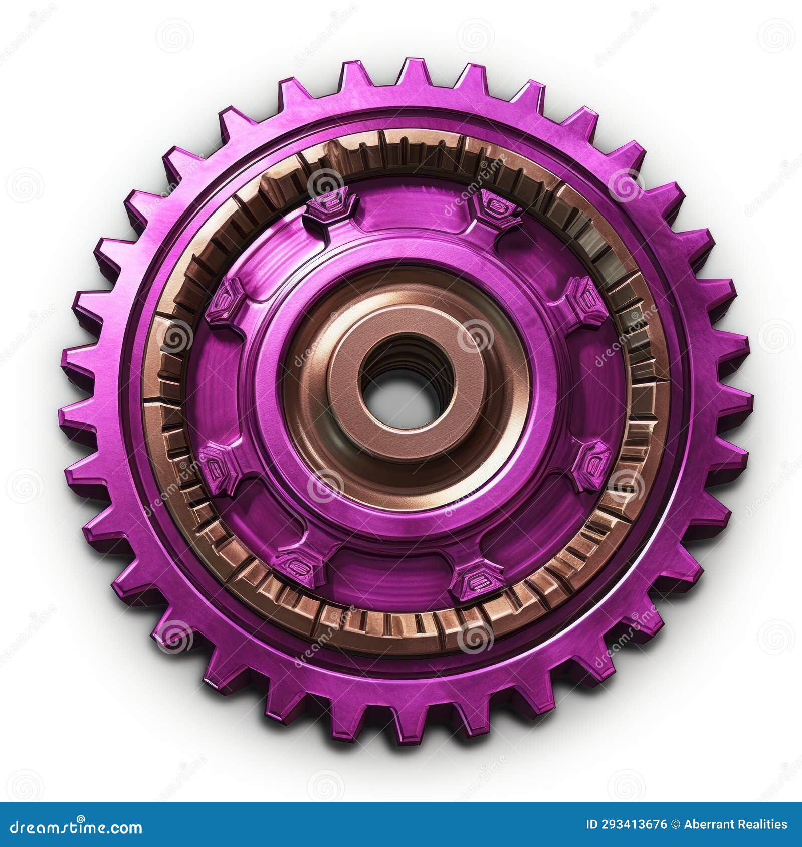 A Purple Gear Wheel on a White Background Stock Illustration ...