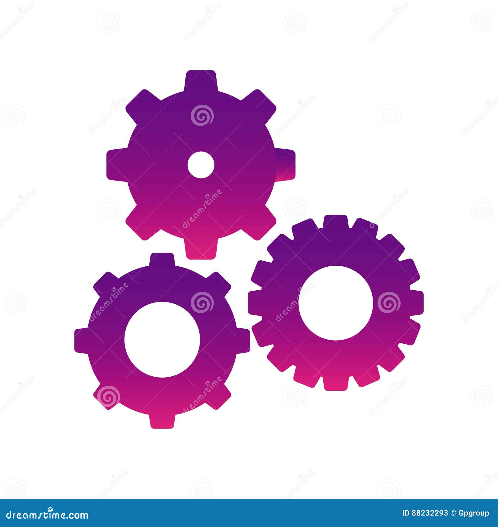 Purple gears sign icon stock illustration. Illustration of mechanical ...