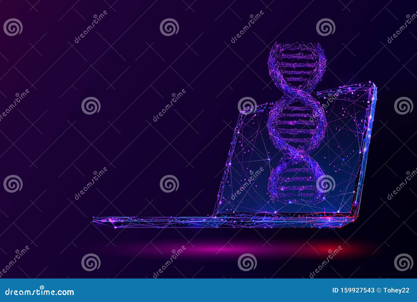 Laptop and dna stock vector. Illustration of genome - 159927543