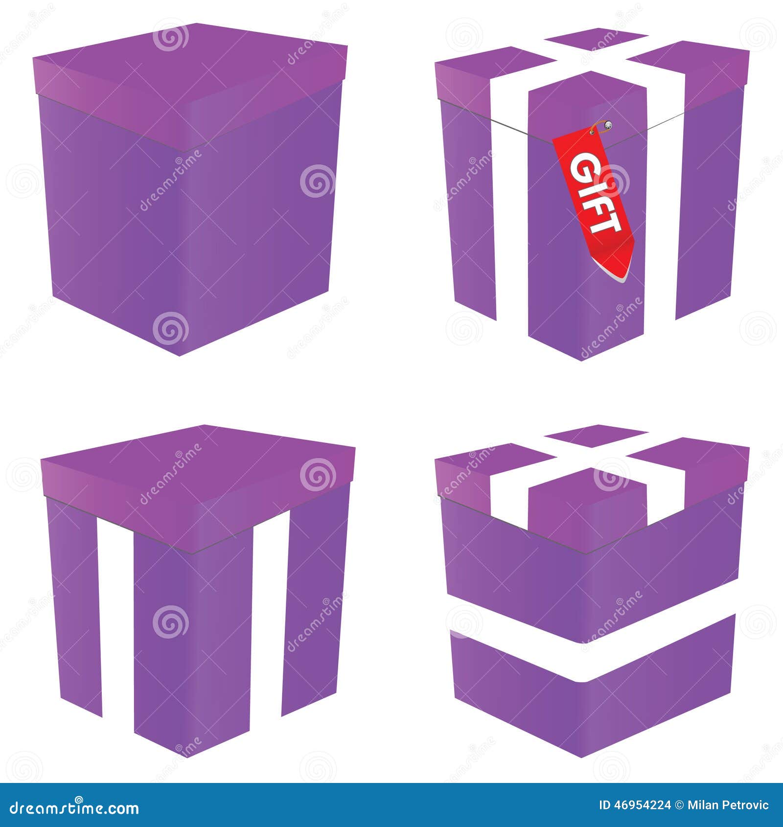 Purple Gift Box Illustration Stock Vector - Illustration of happy, open ...
