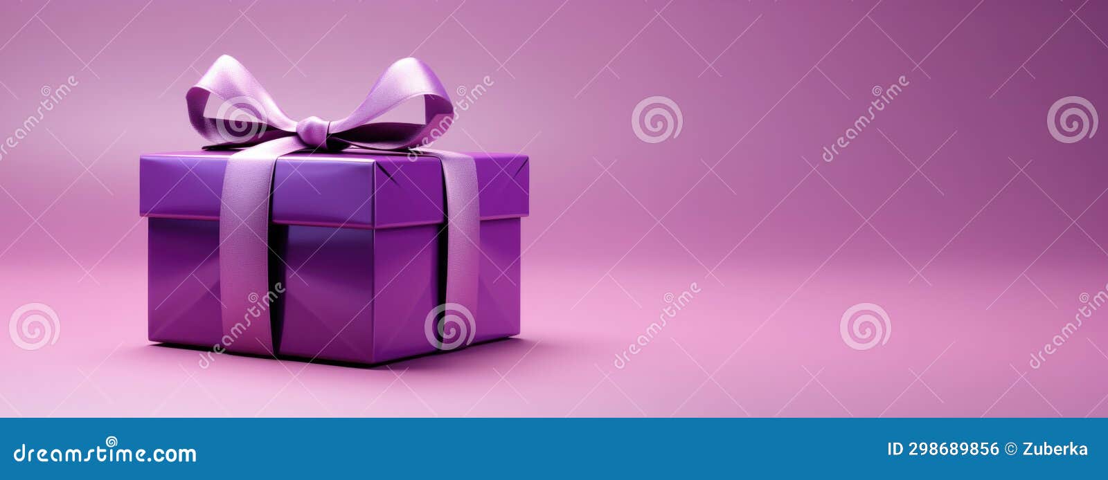 Purple Gift Box on Pink Background Stock Illustration - Illustration of ...