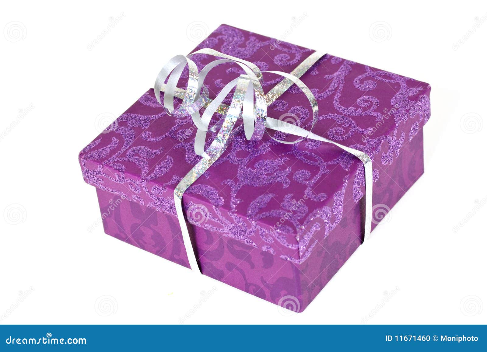 Purple Gift Ribbon Bow Vertical Corner Border Frame Isolated On White ...