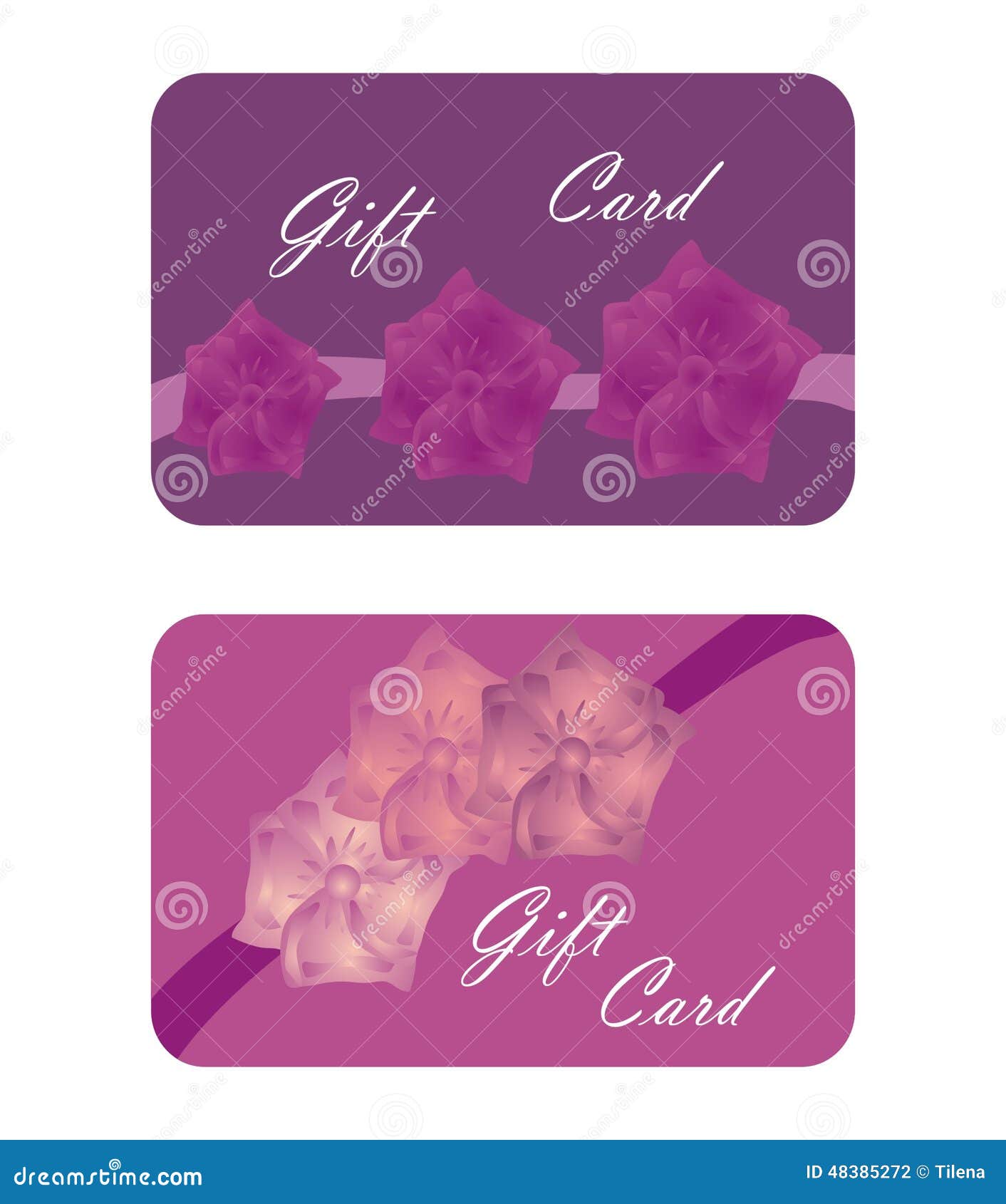 Purple gift cards stock vector. Illustration of concept - 48385272