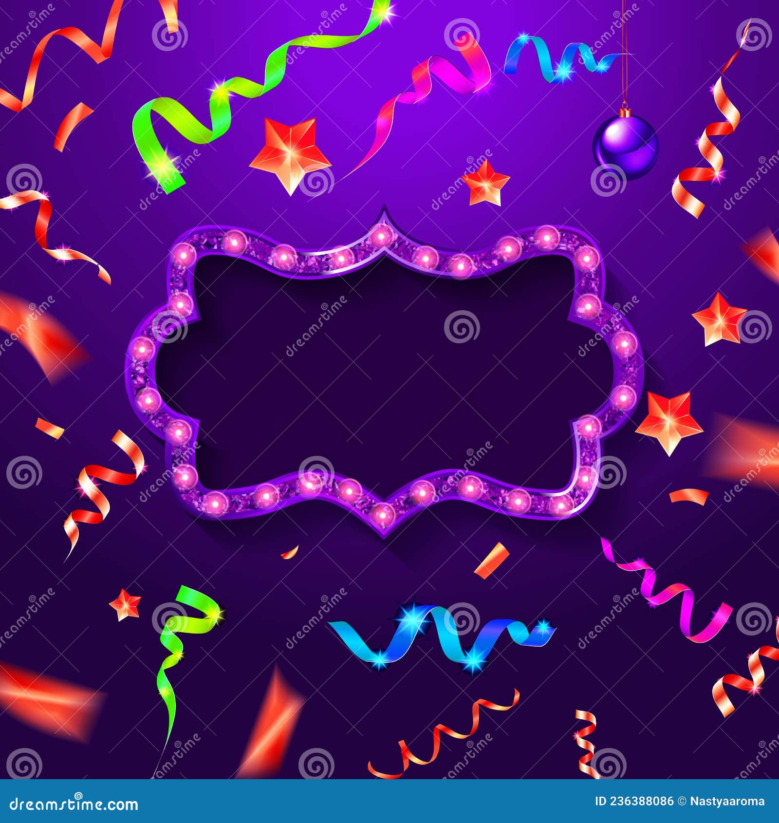 Purple Glitter Background, Frame. Stock Vector - Illustration of ...