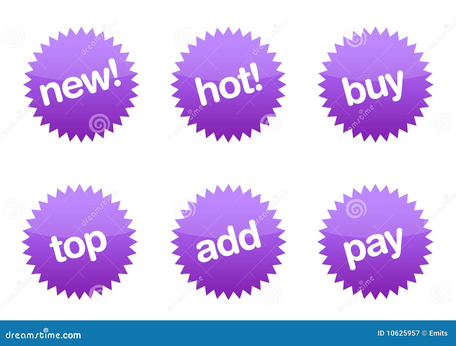 Purple Glossy ECommerce Buttons Stock Illustration - Illustration of ...