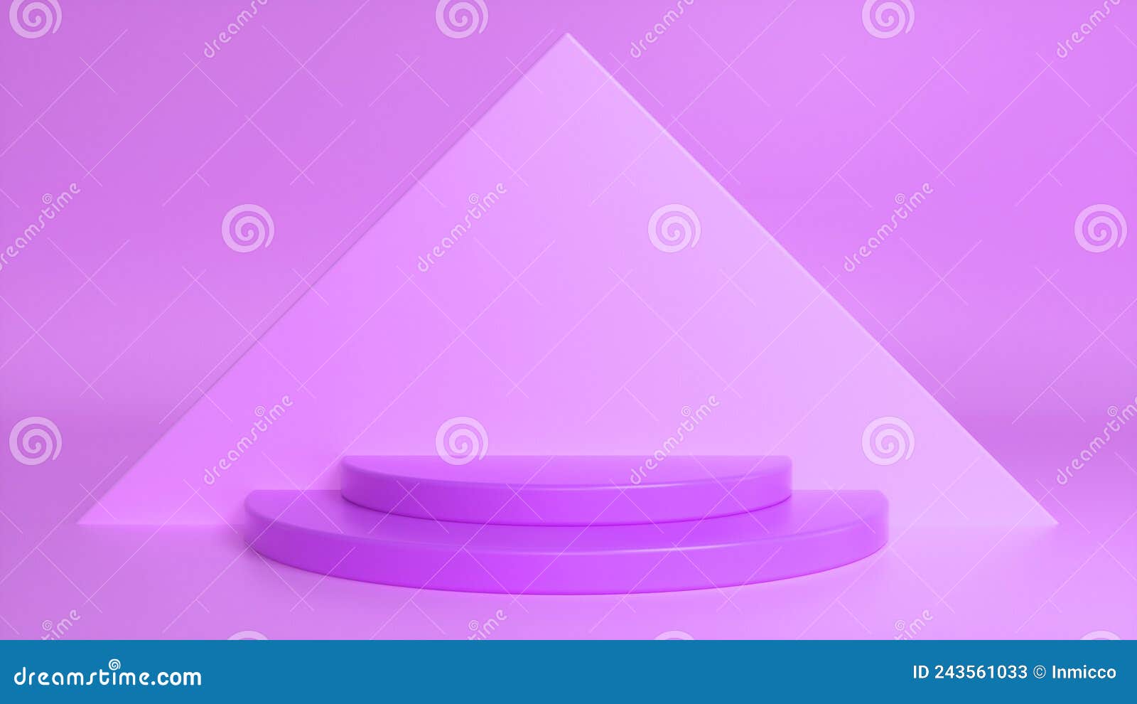 Purple Glossy Podium on Abstract Triangular Background. Blank Showcase ...