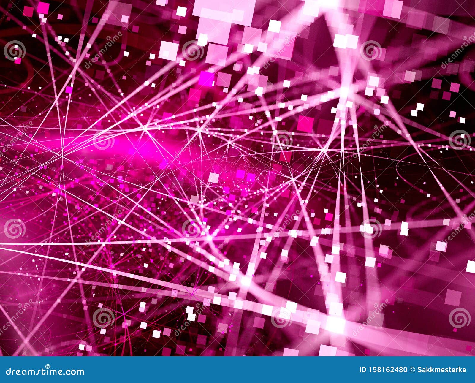 Purple Glowing Connection Lines with Particles Stock Illustration ...